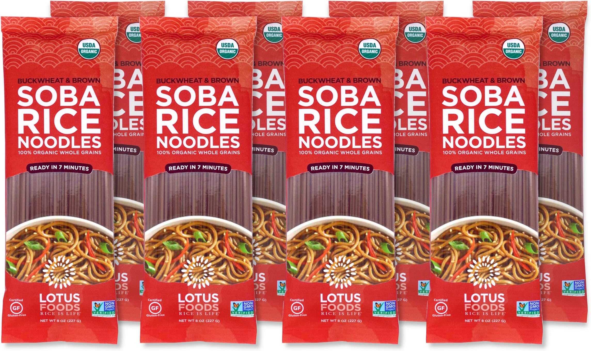 Amazon.com : Lotus Foods Organic Buckwheat & Brown Soba Rice Noodles, 8 ...