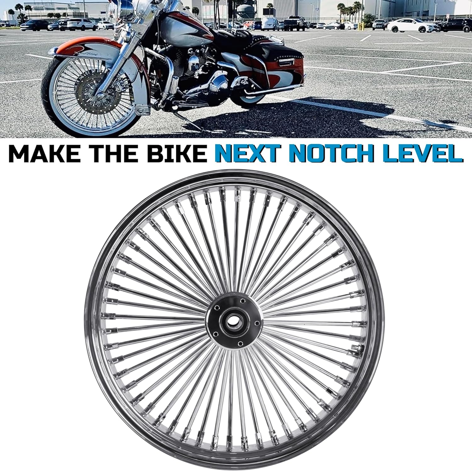 Harley Davidson Rims 20 Inch 52-Spoke Chrome Wheel For Harley Touring ...