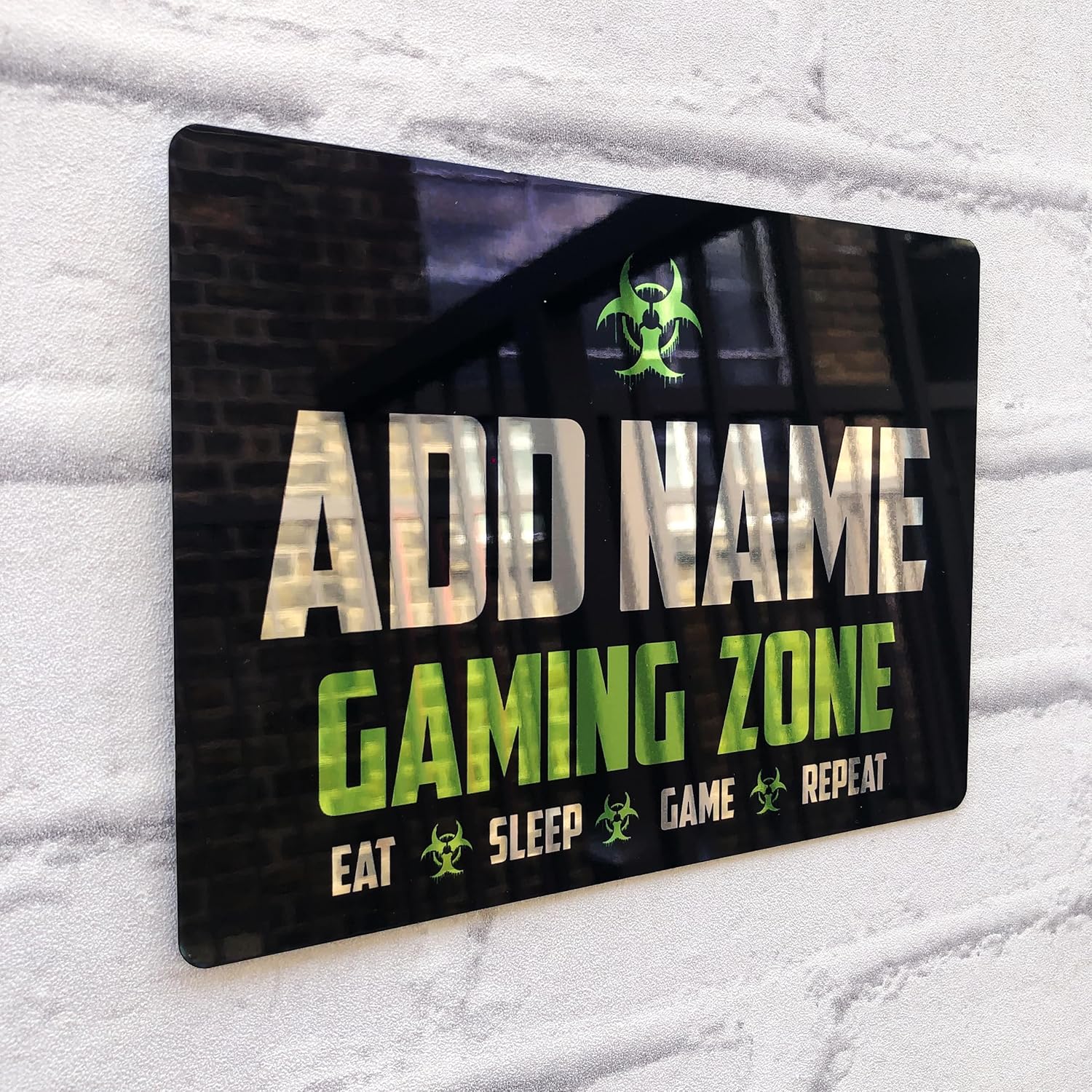 Personalised Game Metal Mirror Gamer Sign - Customised Printed Wall Art ...