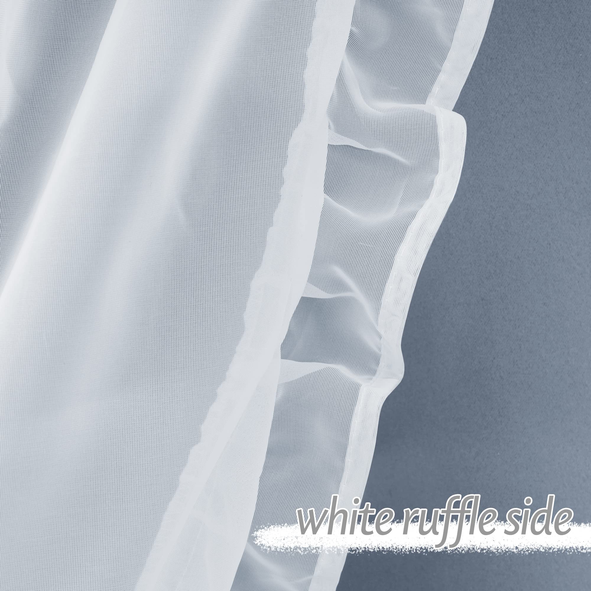 PONY DANCE Ruffle Curtains Double Layers Sheer Overlay Elegant ...