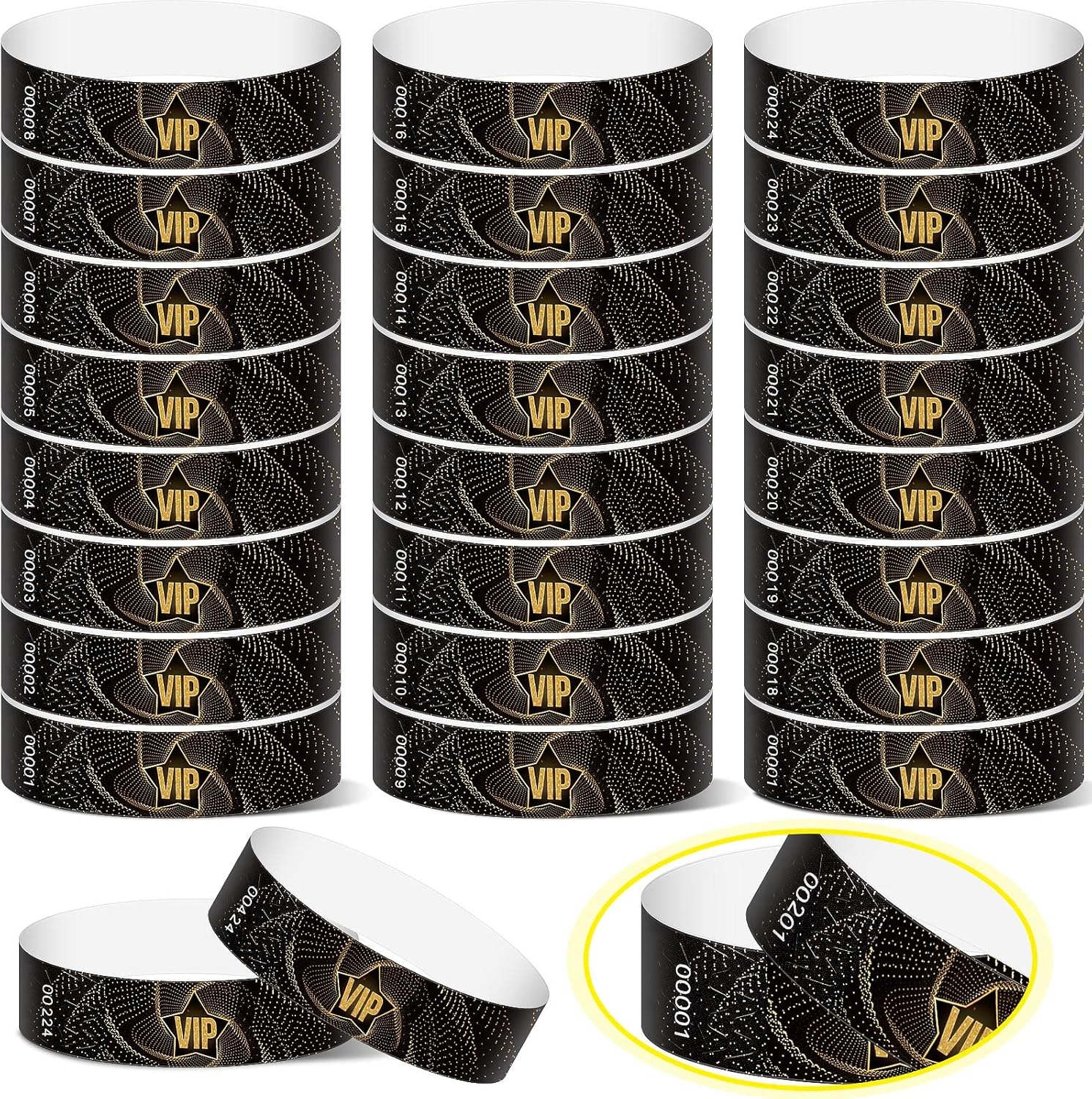 Amazon.com : 300 Pcs VIP Wristbands for Events VIP Bracelets with Not ...