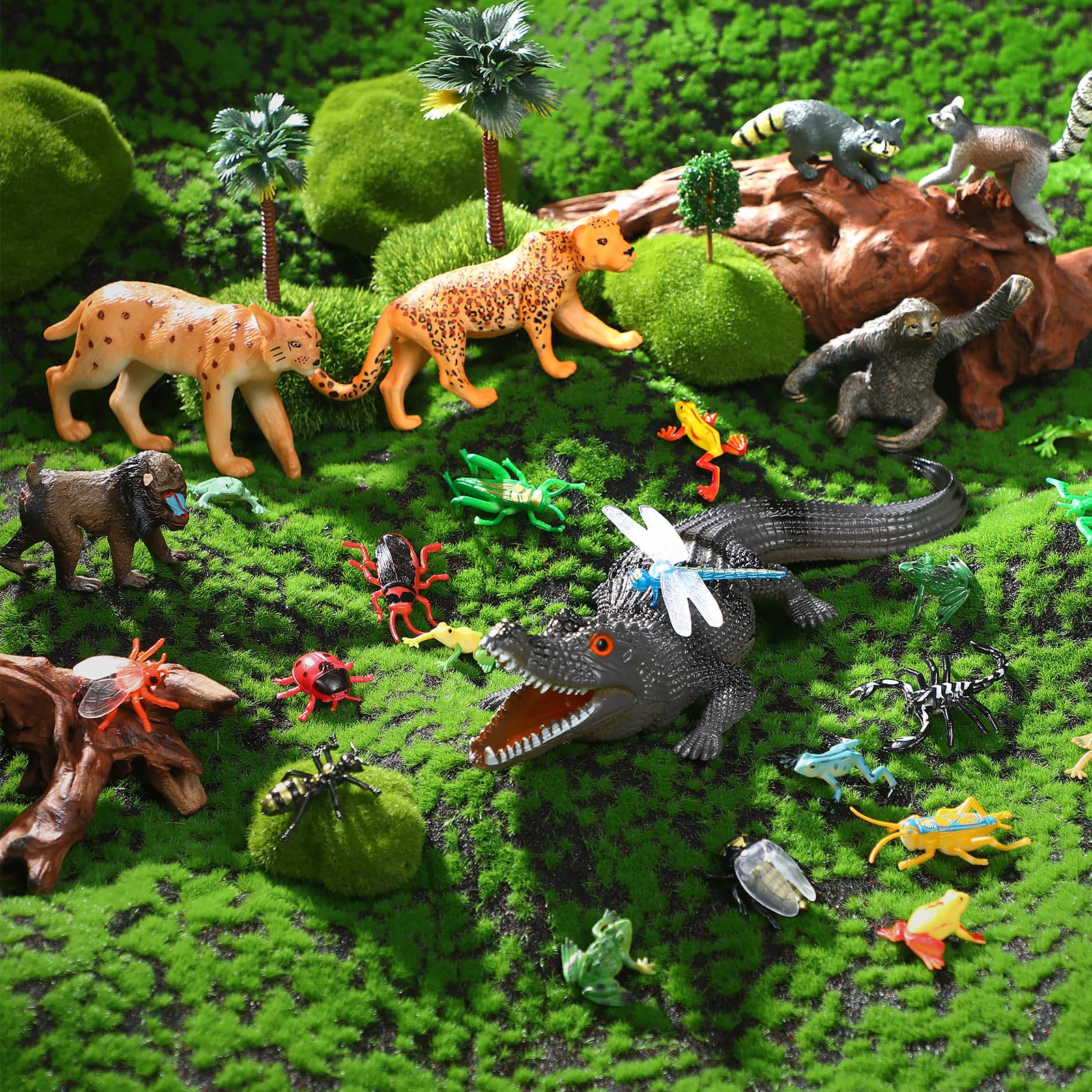 Snapklik.com : 39 Pcs Rainforest Animals Figures Toys Set Assorted ...