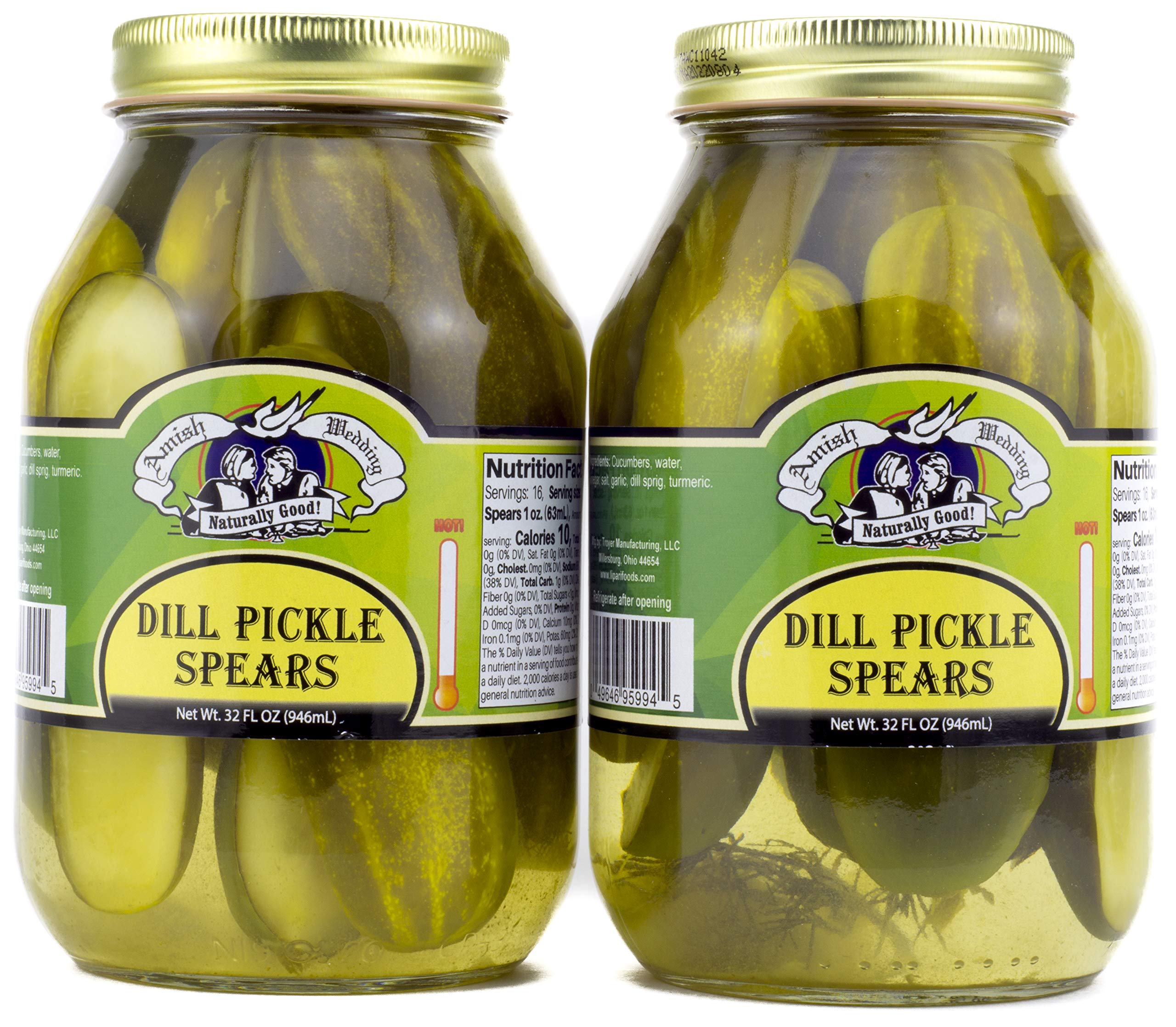 Amazon.com : Amish Wedding Dill Pickle Spears 32oz (Pack of 2 ...