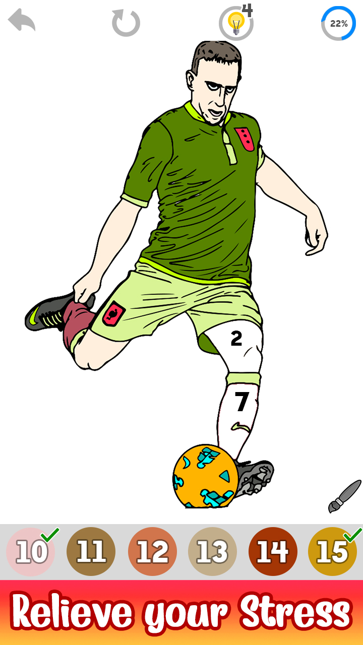 Football Color By Number - Soccer Players Coloring Book - App on the ...