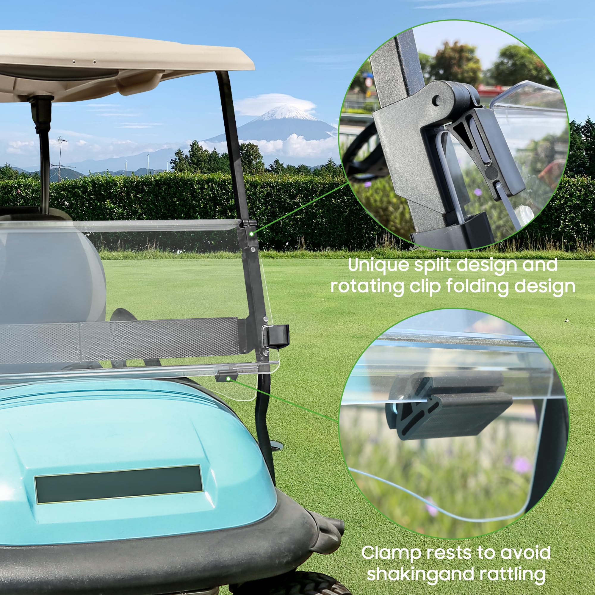 10L0L Golf Cart Windshield Fits Club Car Precedent, Replacement Fold ...