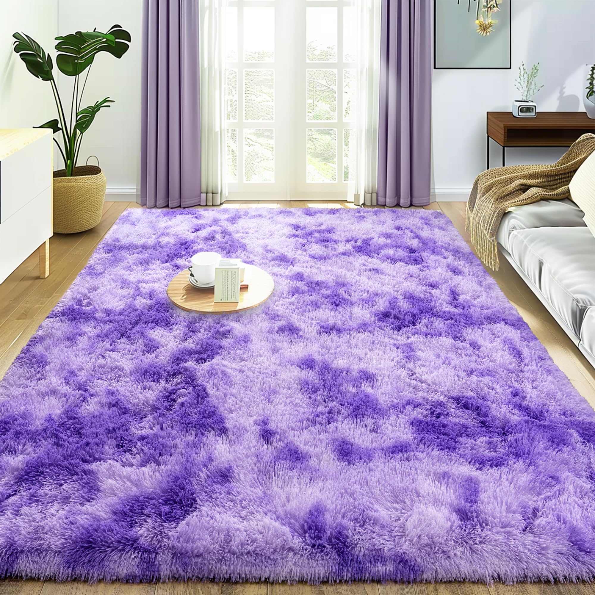 Amazon.com: Super Fluffy Rug for Bedroom, 4x6 Shag Fuzzy Area Rug for ...
