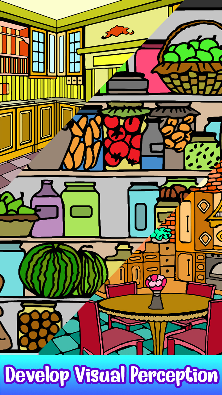 Kitchen Paint by Number - Grownups Paint + Glitter + Crayon Coloring ...