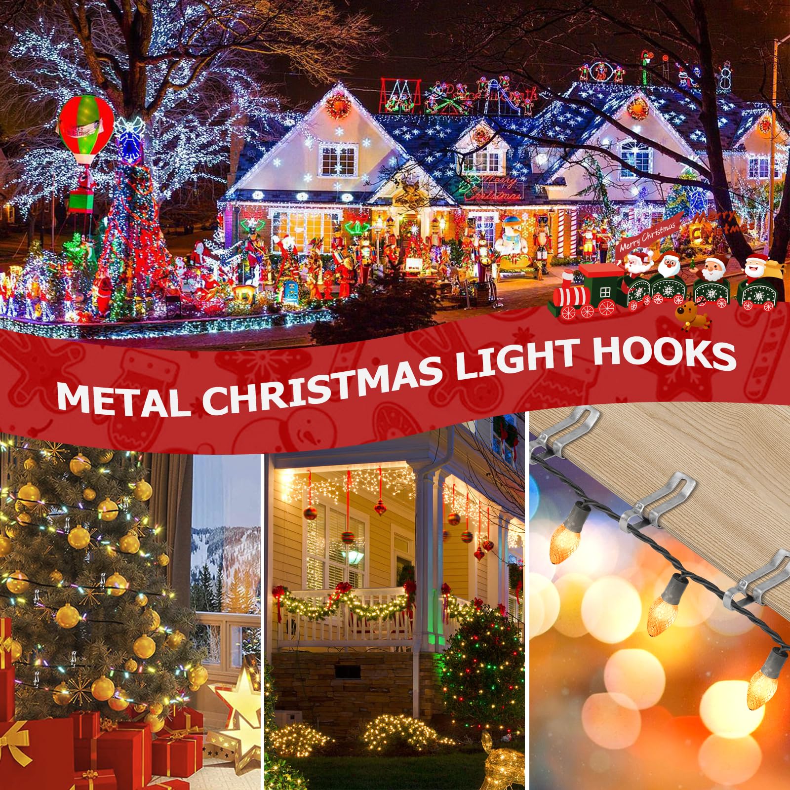 Snapklik.com : FONUNO Christmas Lights Clips Metal Christmas Lights ...