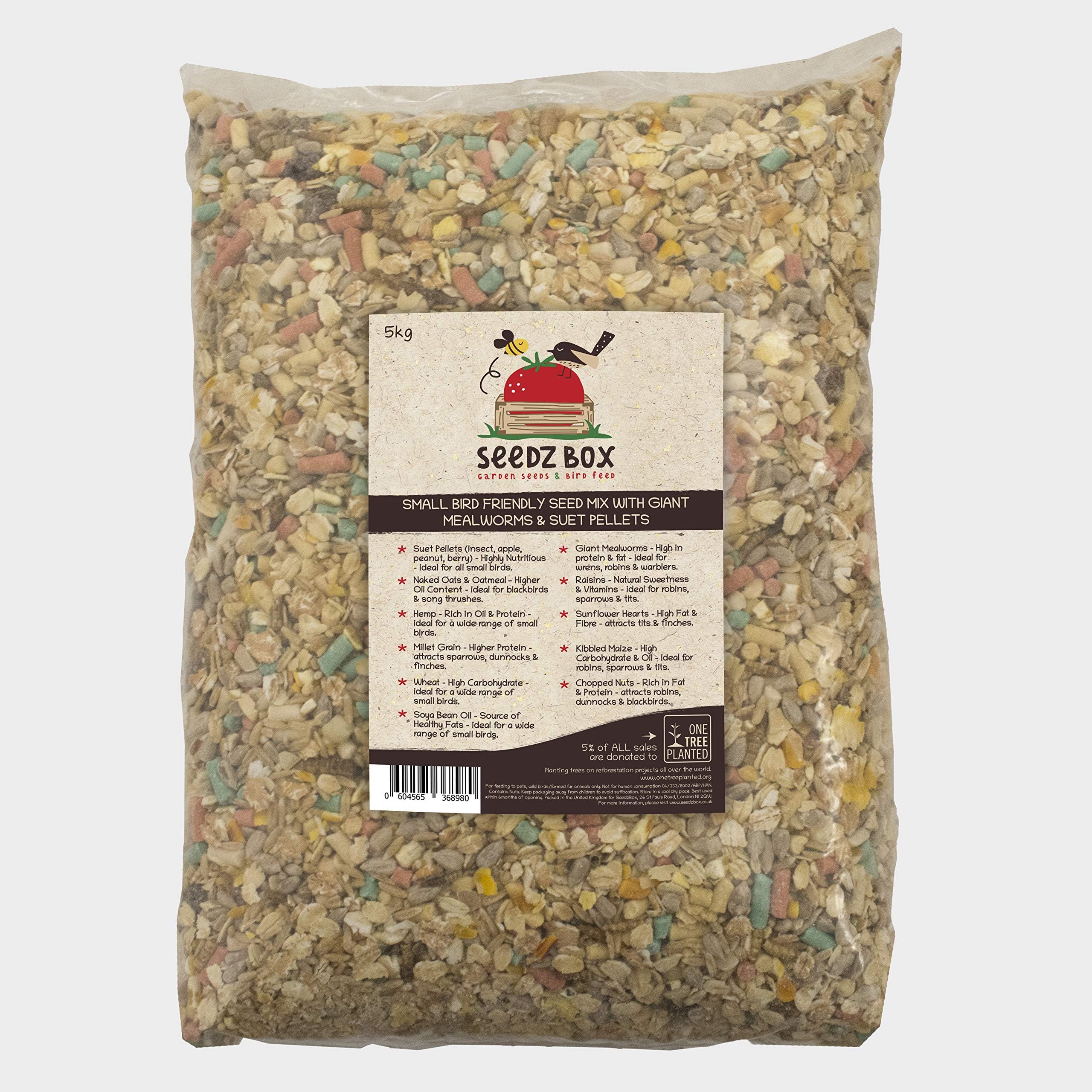 Wild Bird Food Seed Feed Mix with Suet Pellets For Small Garden Birds ...