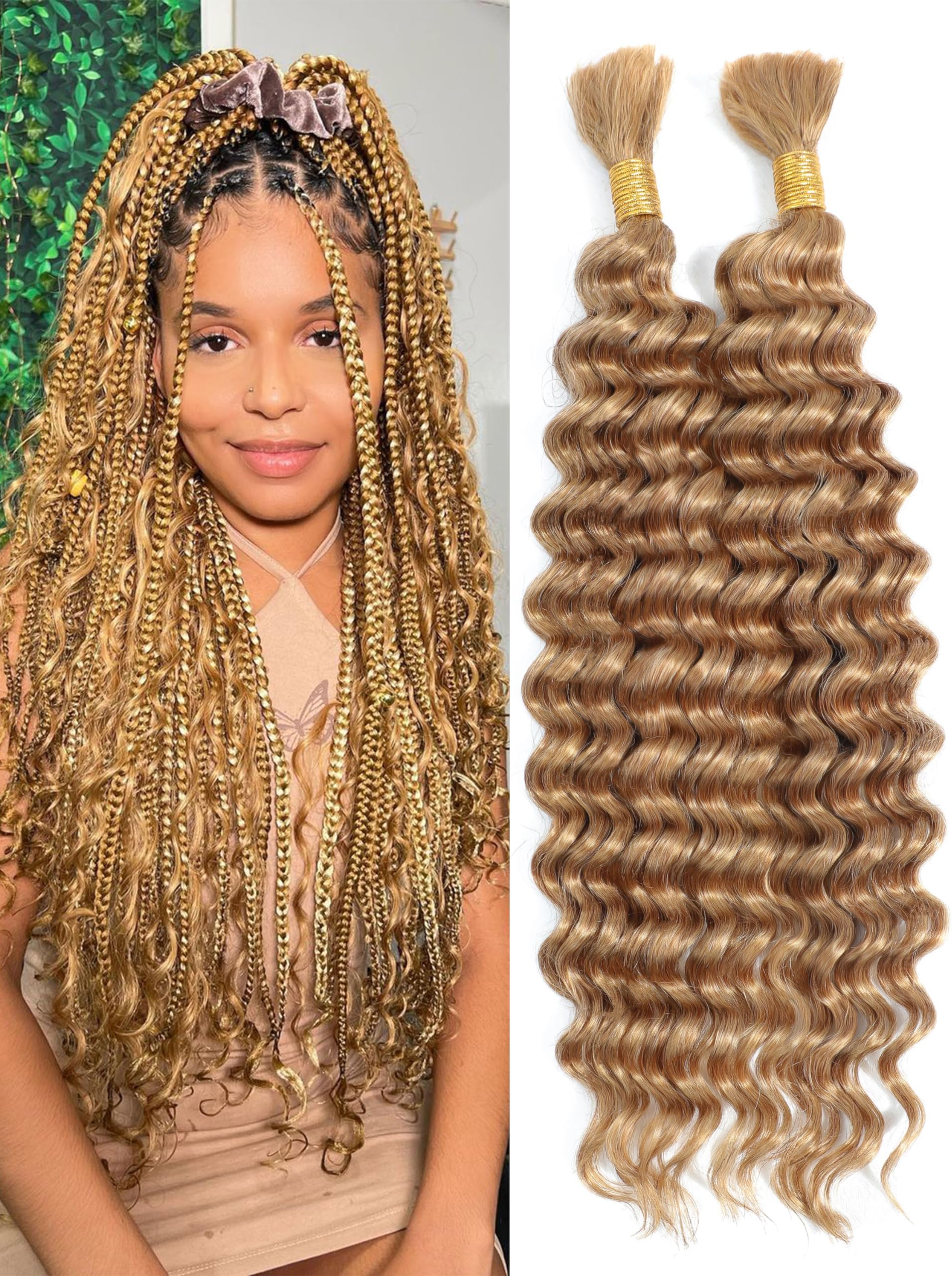 Amazon.com : DMKEEP Blond Top Grade Human Braiding Hair 2 Bundles 100g ...