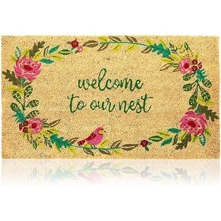 Amazon.com: Juvale Natural Coir Christmas Doormat, Elves Welcome (30 x ...