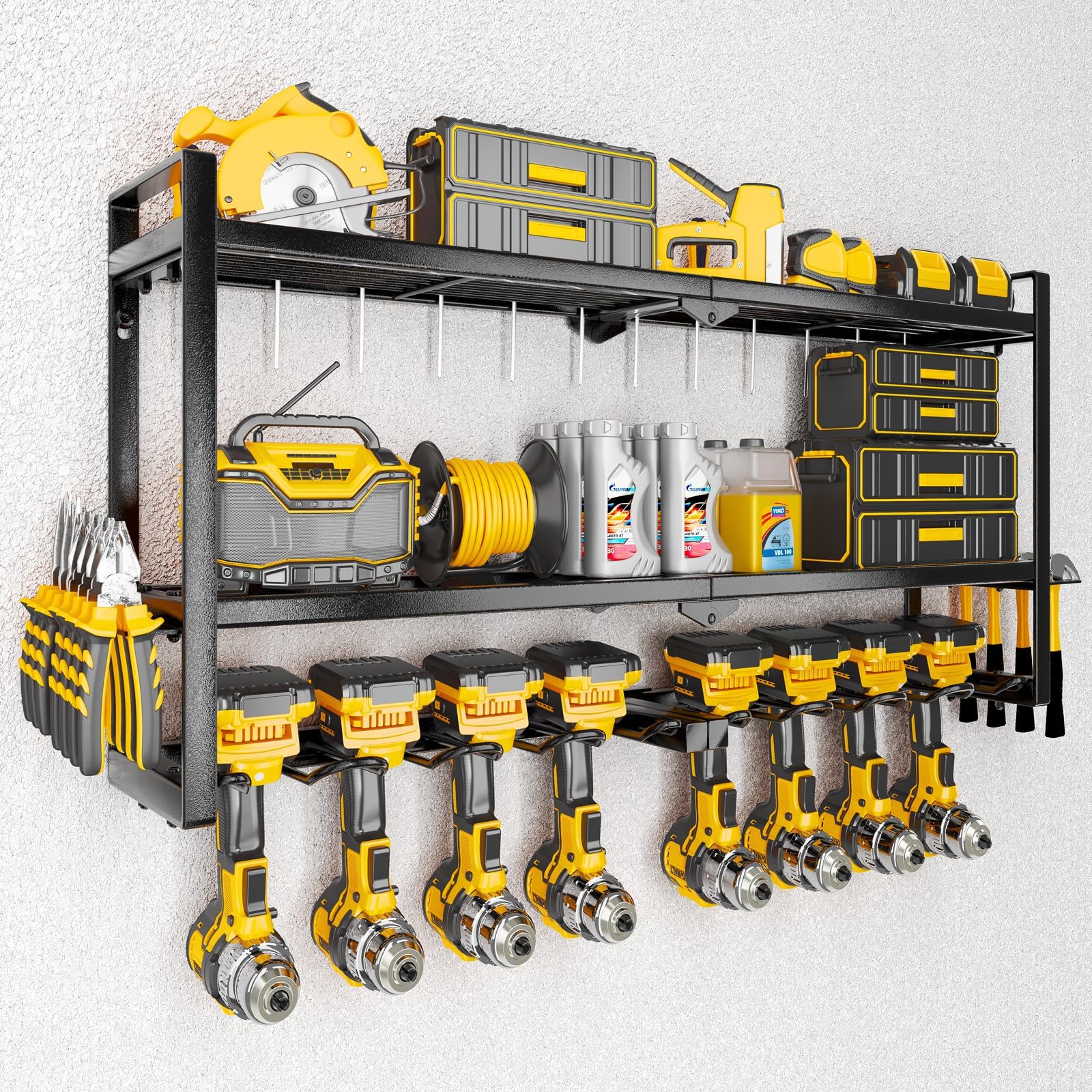 Amazon.com: TC-HOMENY Power Tool Organizer Garage Storage with Charging ...
