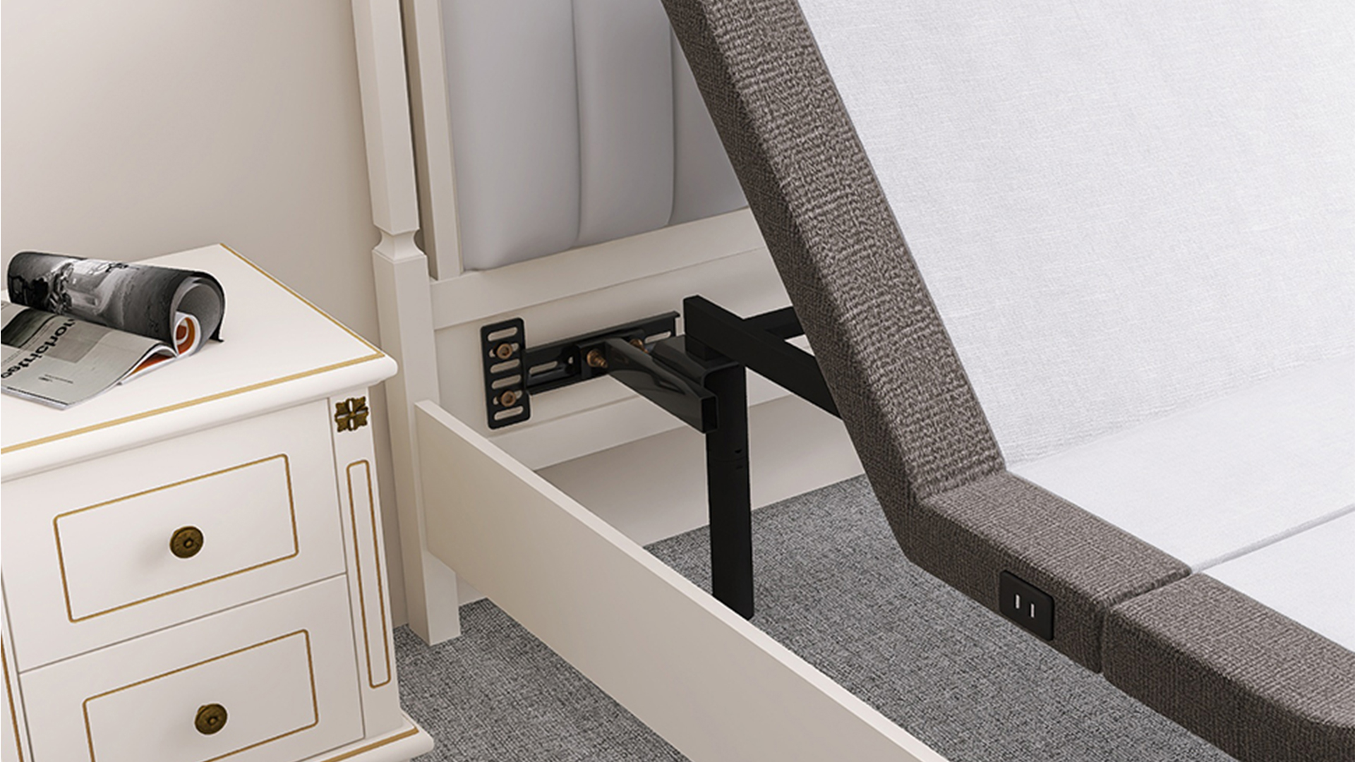 Bed Frame Compatible With Adjustable Base Heavy Duty Bed Frame Brackets ...