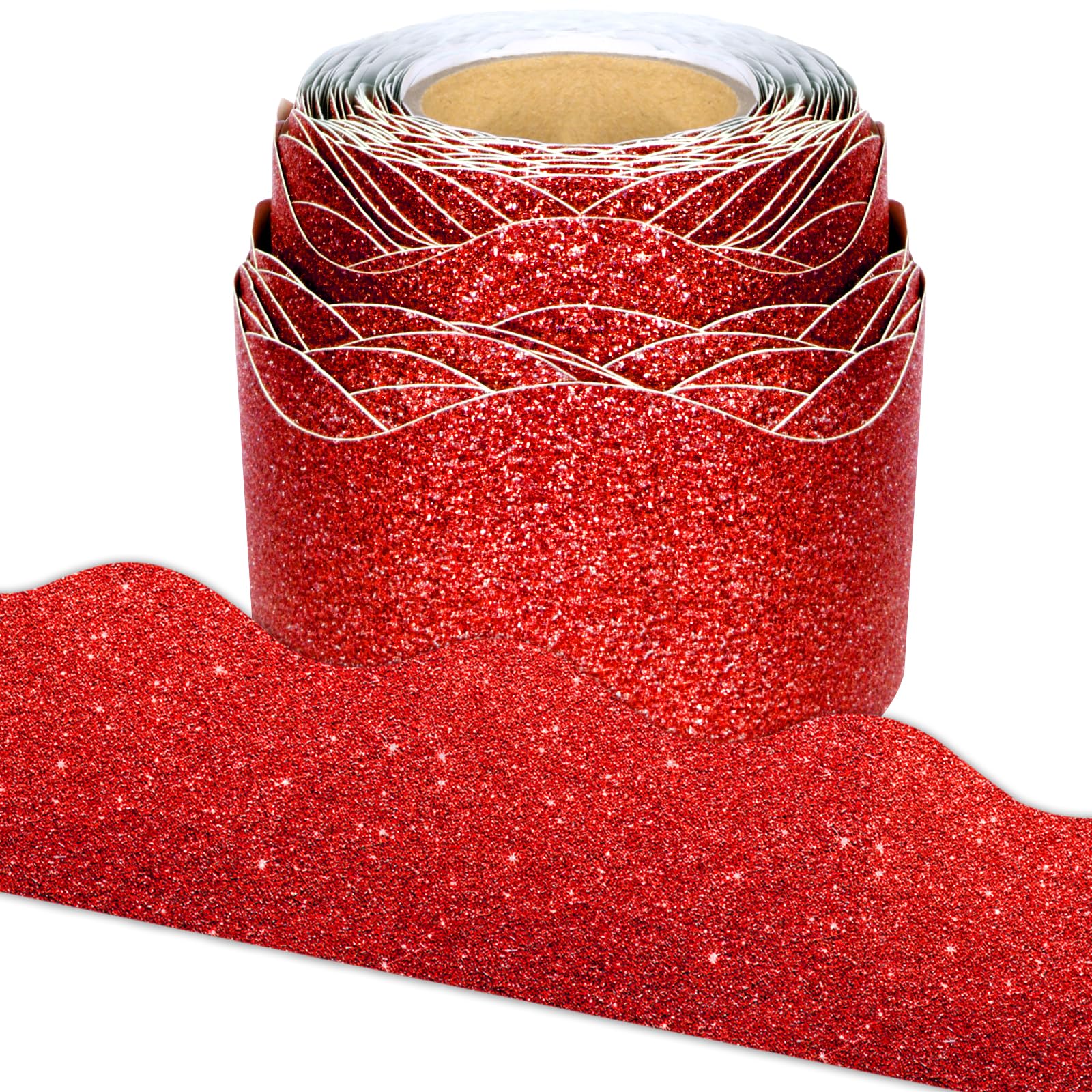 Snapklik.com : 65.6Ft Red Glitter Bulletin Board Border, Shiny ...