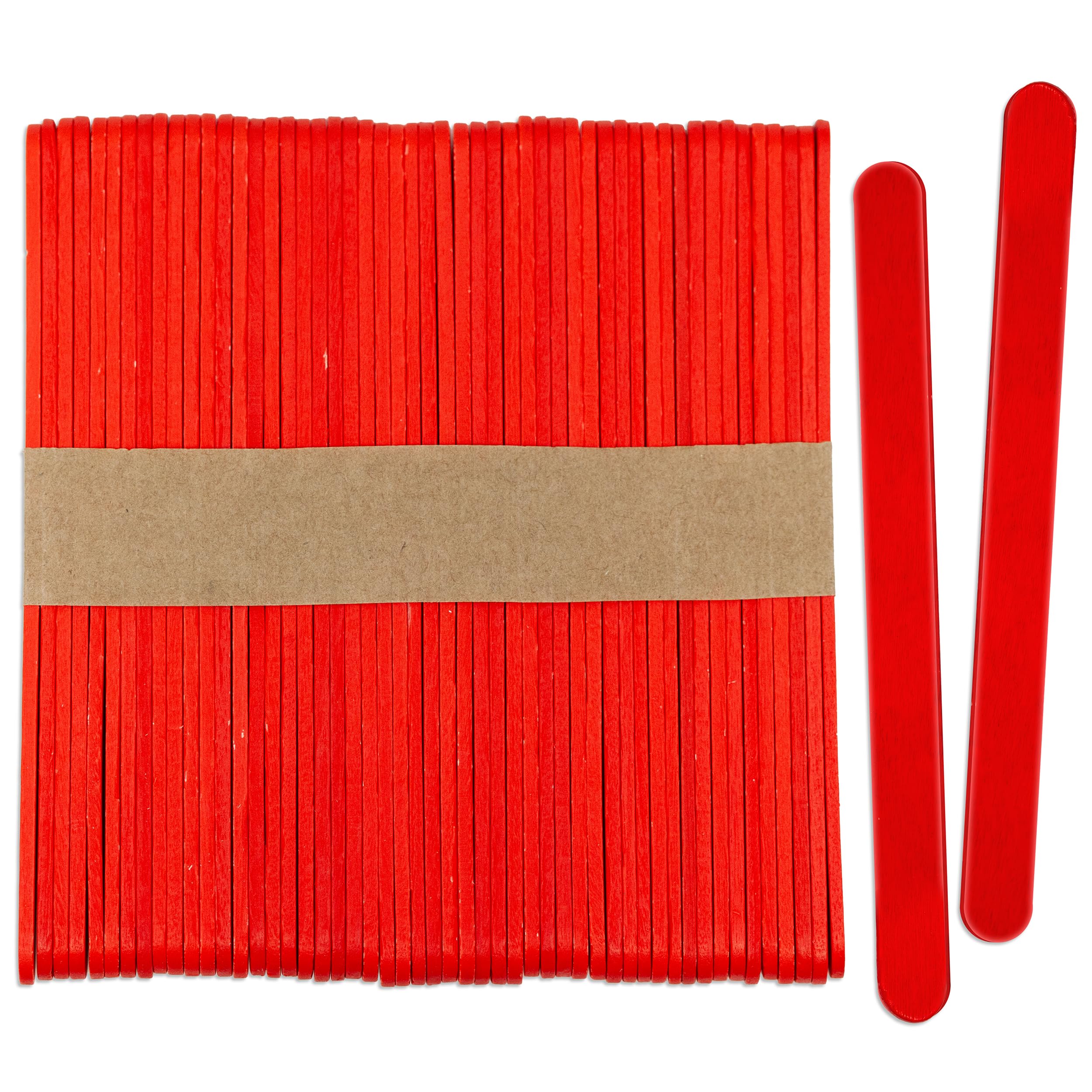 Amazon.com: CraftySticks- 200 Pack Red Color Painted Wood Craft ...