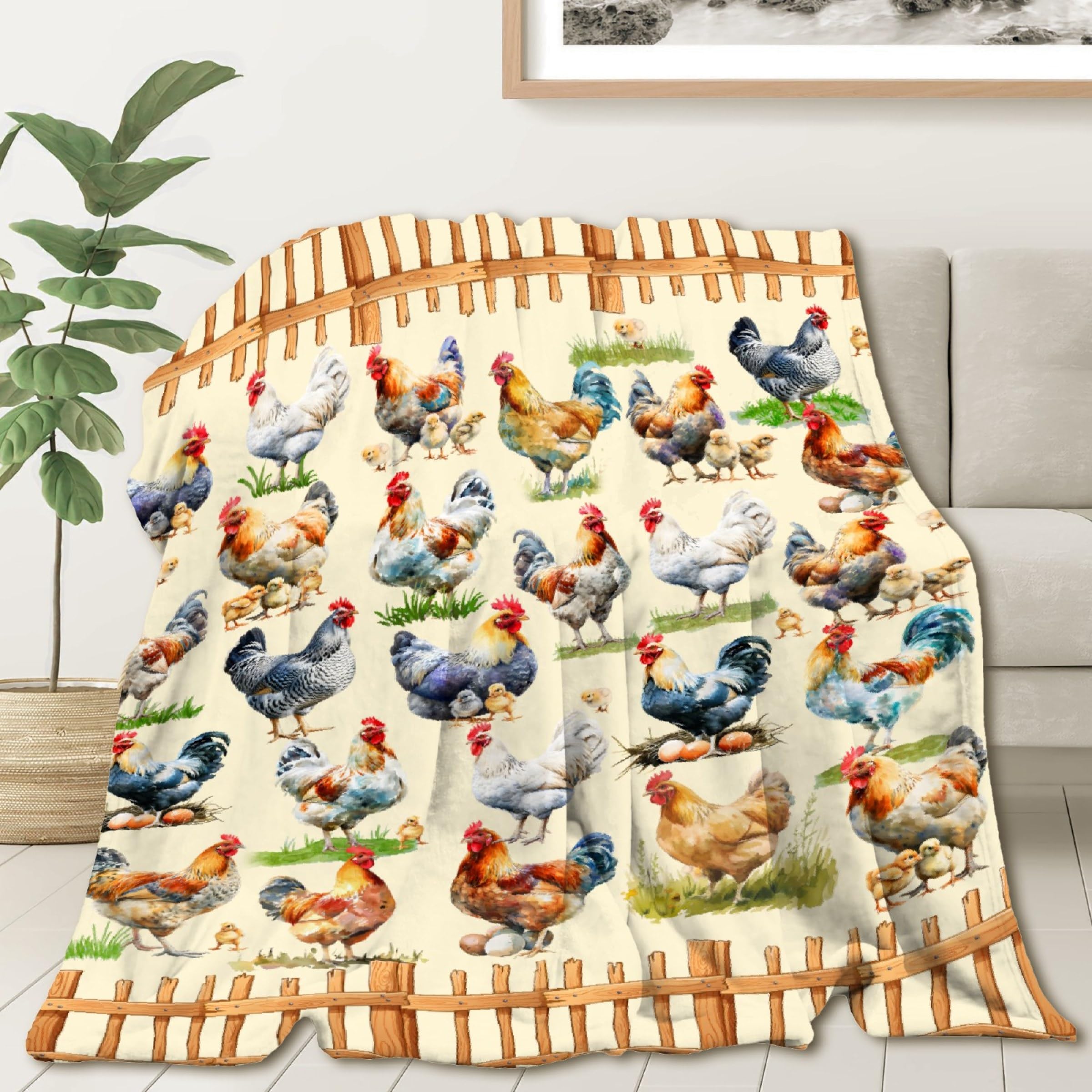 Amazon.com: Chicken Blanket for Adults Kids Cute Farm Animals Throw ...