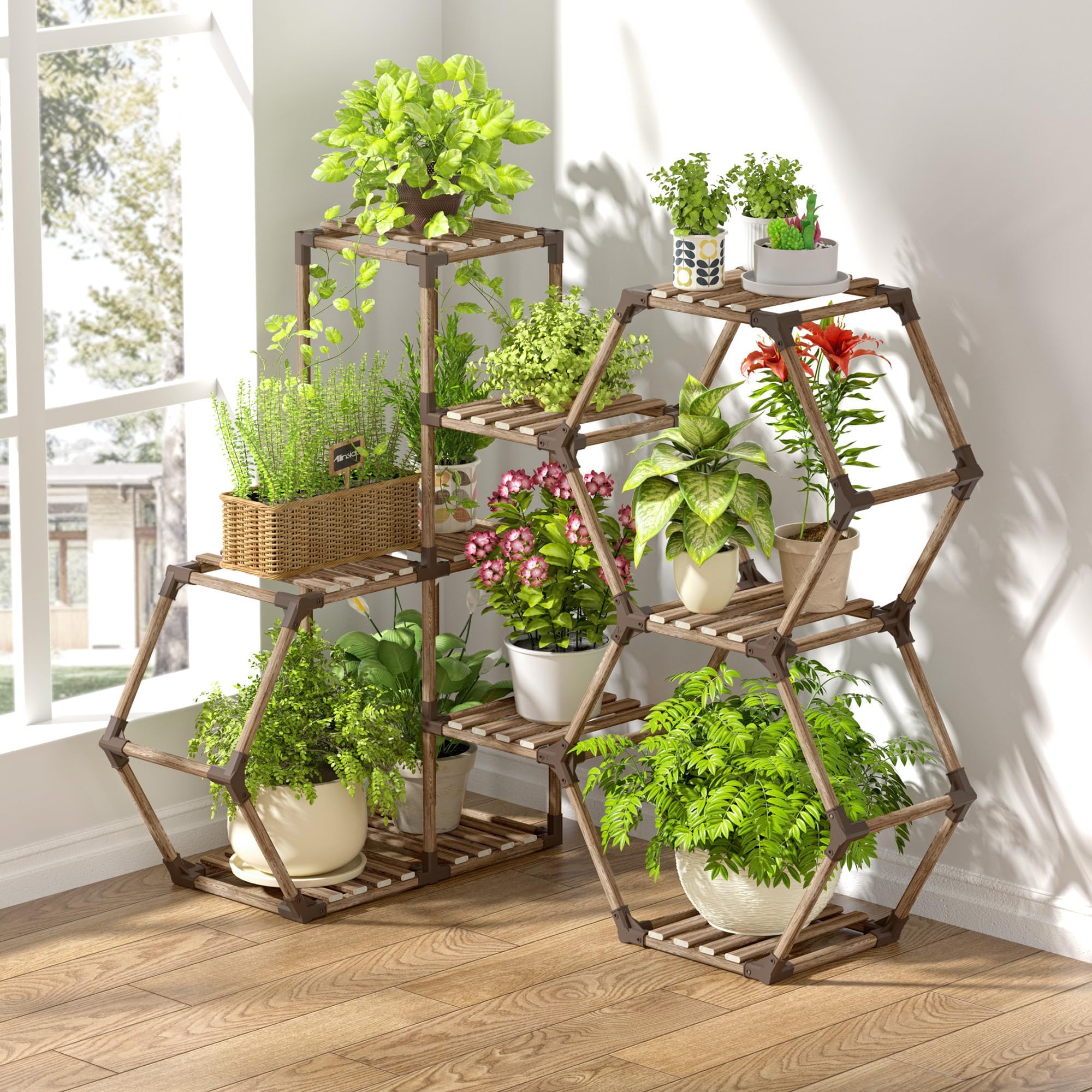 Amazon.com: Allinside Corner Plant Stand Indoor, 8-Tier Corner Shelf ...