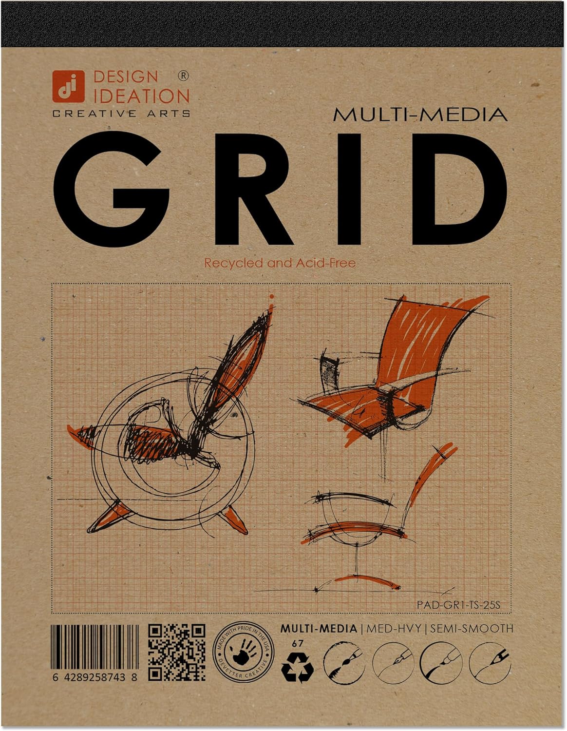 Amazon.com: Design Ideation Grid PAD. Removable Sheet. Premium Paper ...