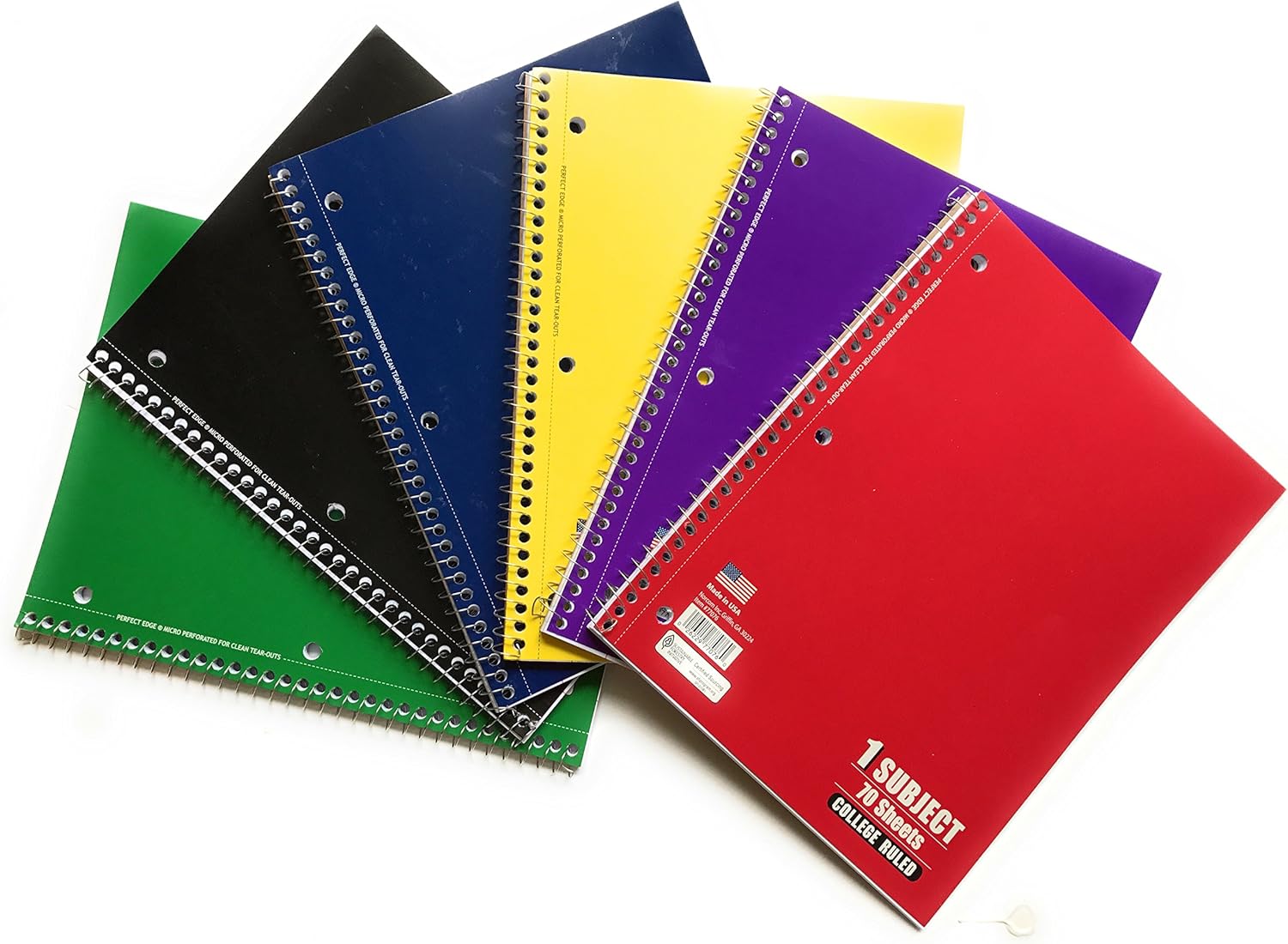 Amazon.com : Norcom College Ruled Spiral Bound Notebook 70 Sheets ...