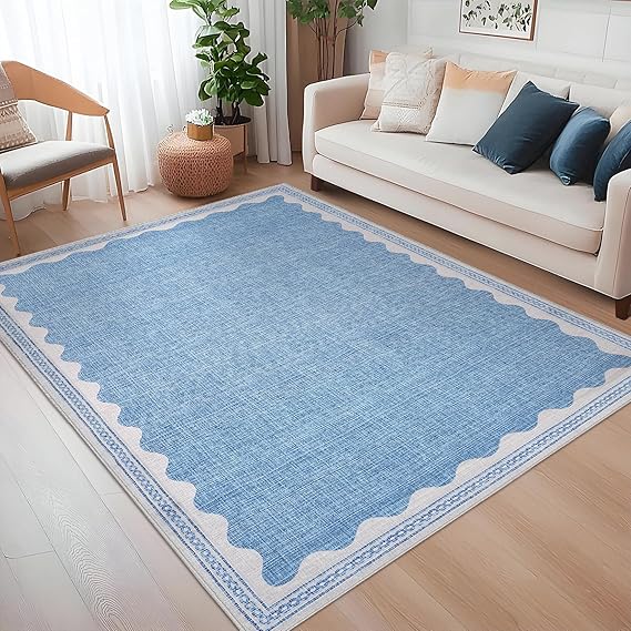 Amazon.com: CAREMEE Scalloped Washable Rug 5x7 Area Rugs for Living ...