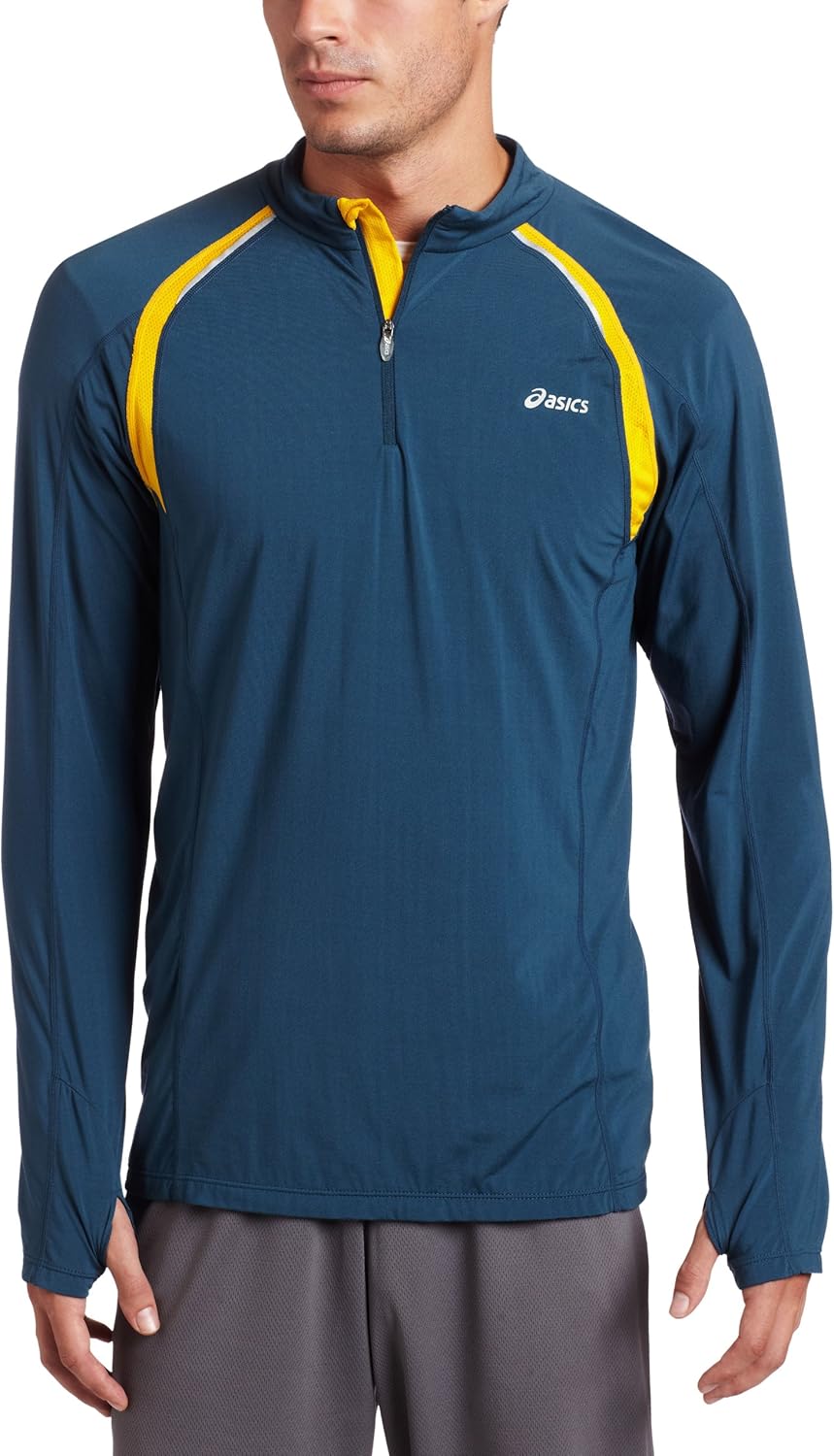 Amazon.com : ASICS Men's Ard Half Zip Pullover,Midnight/Spectra,Large ...