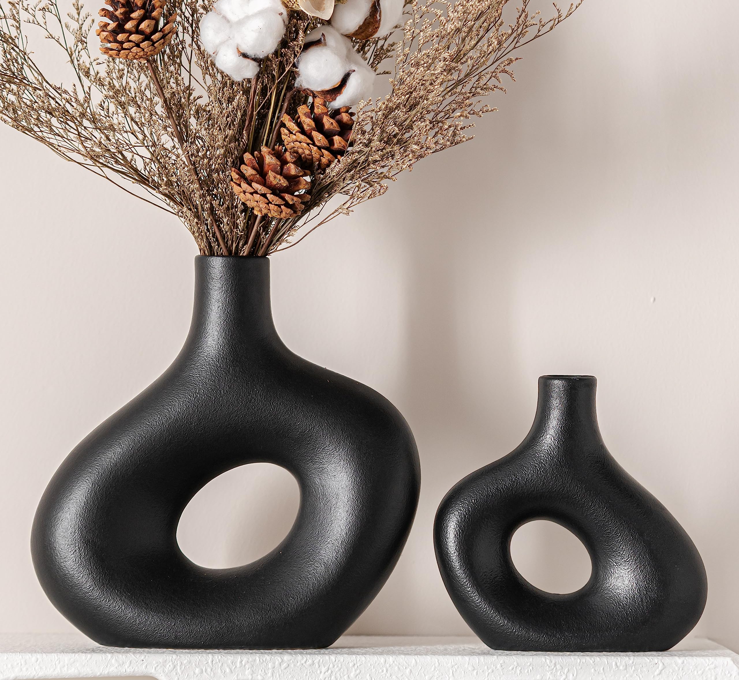 Amazon.com: Kimisty Ceramic Vases Set 2, Nordic Modern Totem Vases ...