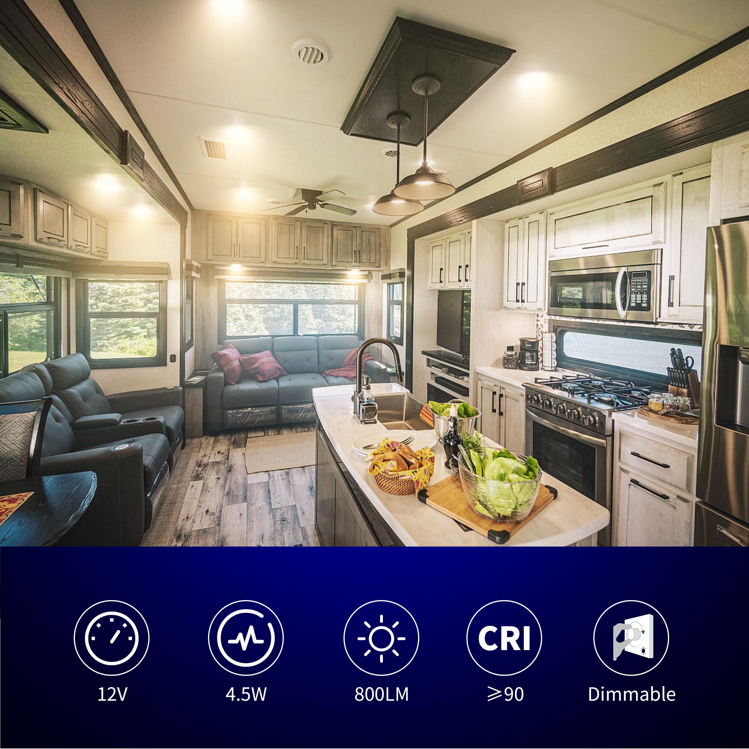 Snapklik.com : RV Lights Interior, 5 Inch RV LED Ceiling Puck Light ...