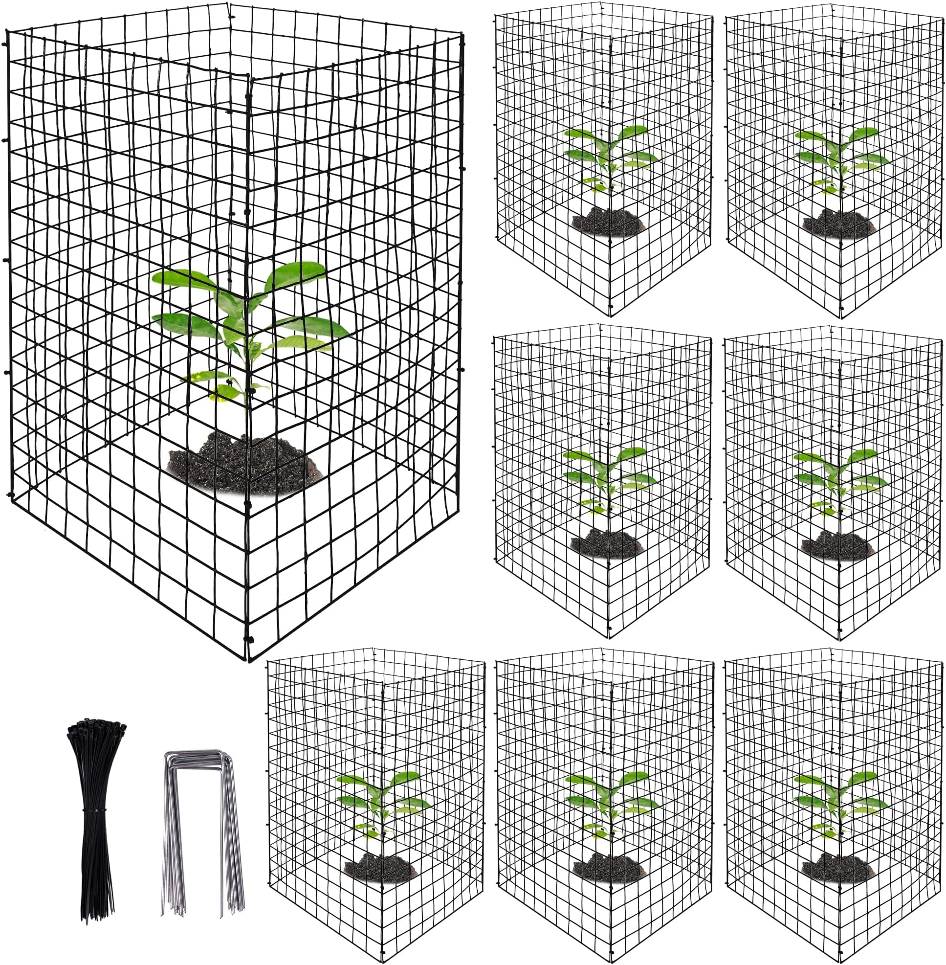 Amazon.com : 3 Large Fold-Away Bush Plant Protectors Supports (Vinyl ...