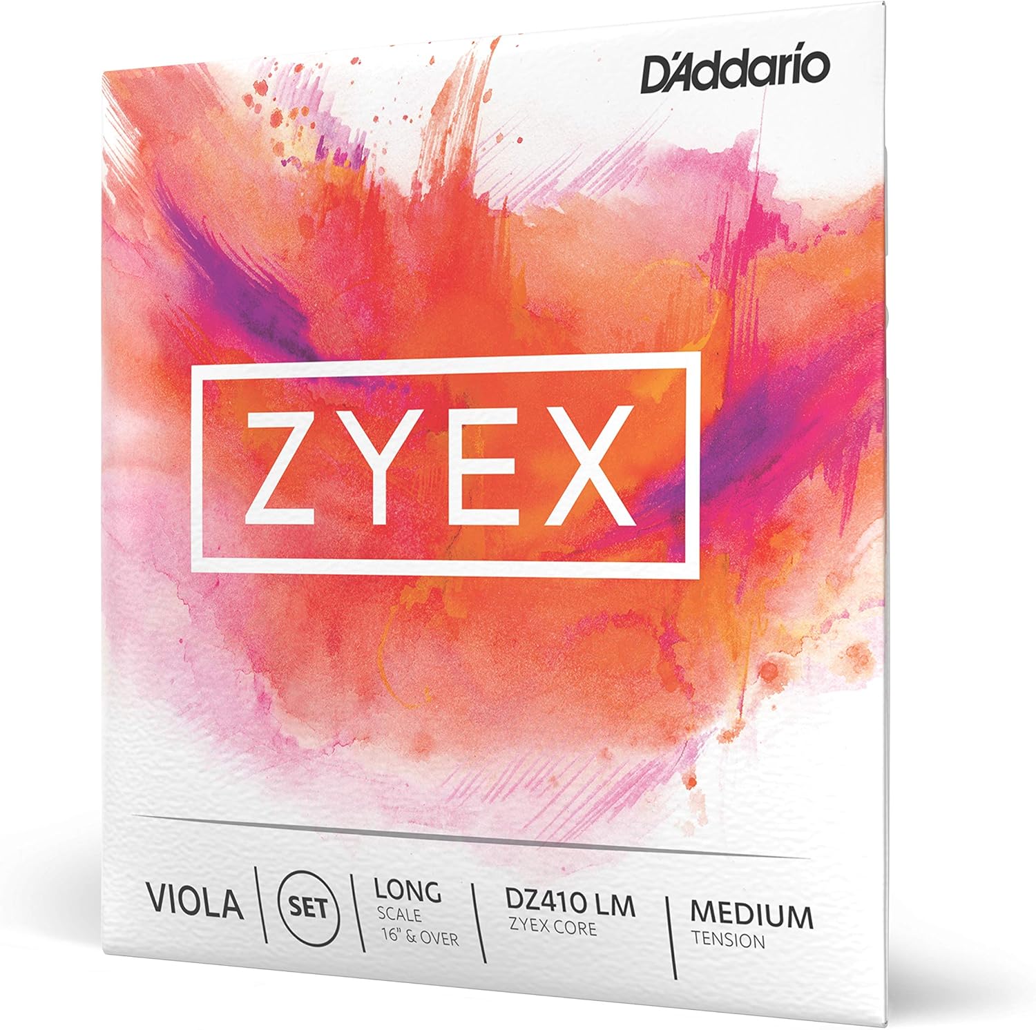D'Addario Zyex Viola String Set, Long Scale, Medium Tension