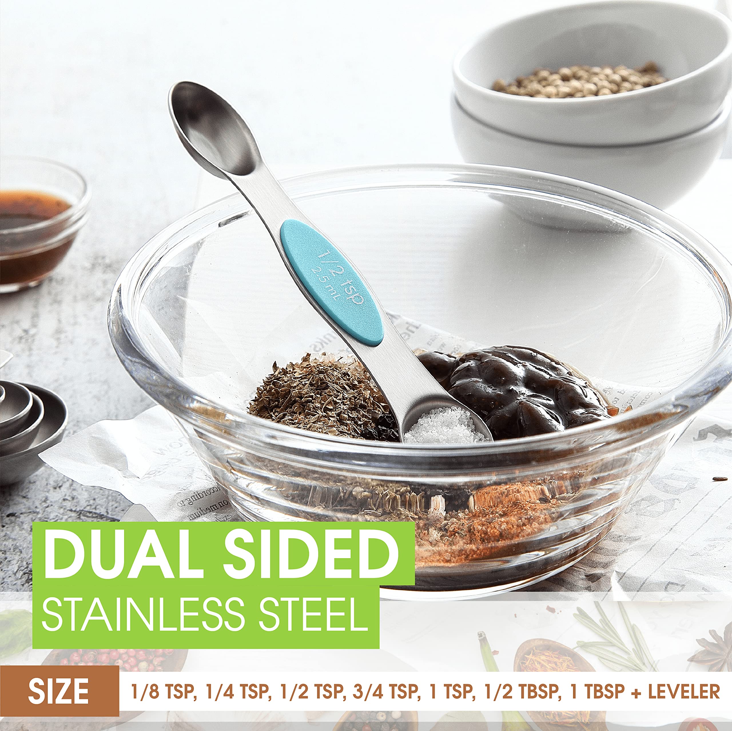 Snapklik.com : Spring Chef Magnetic Measuring Spoons Set, Dual Sided ...