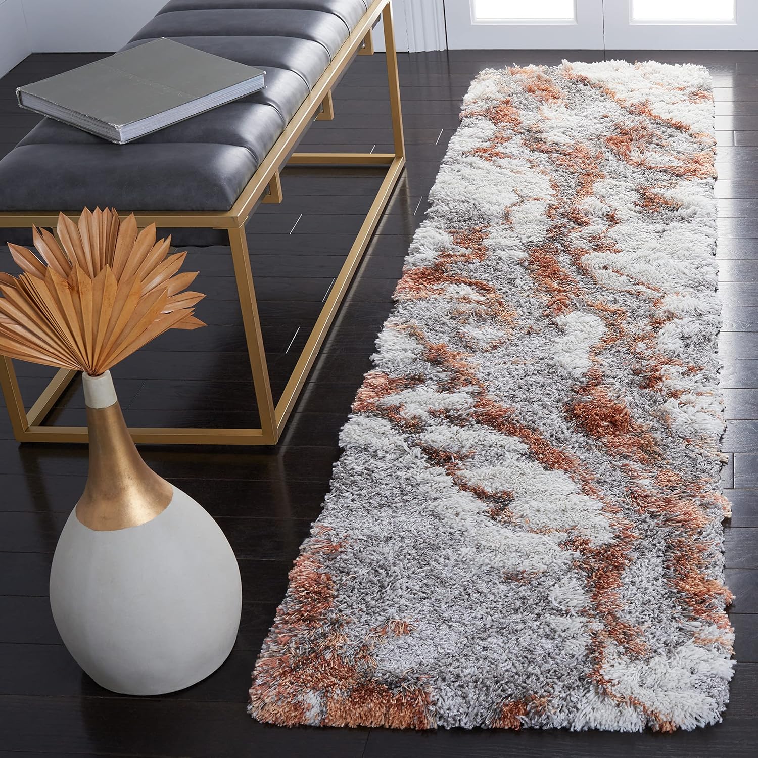 Amazon.com: SAFAVIEH Horizon Shag Collection Runner Rug - 2' x 7', Grey ...