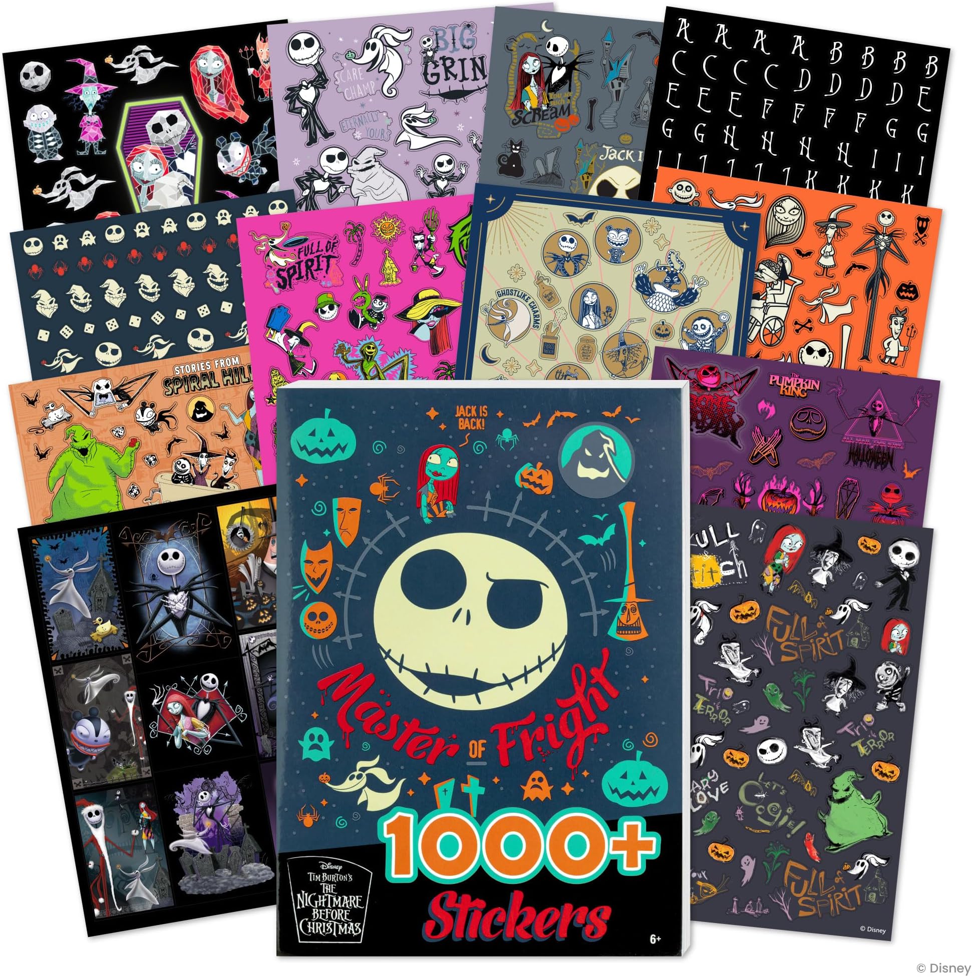 Amazon.com: Disney Nightmare Before Christmas Sticker Book | 4 Sheets ...