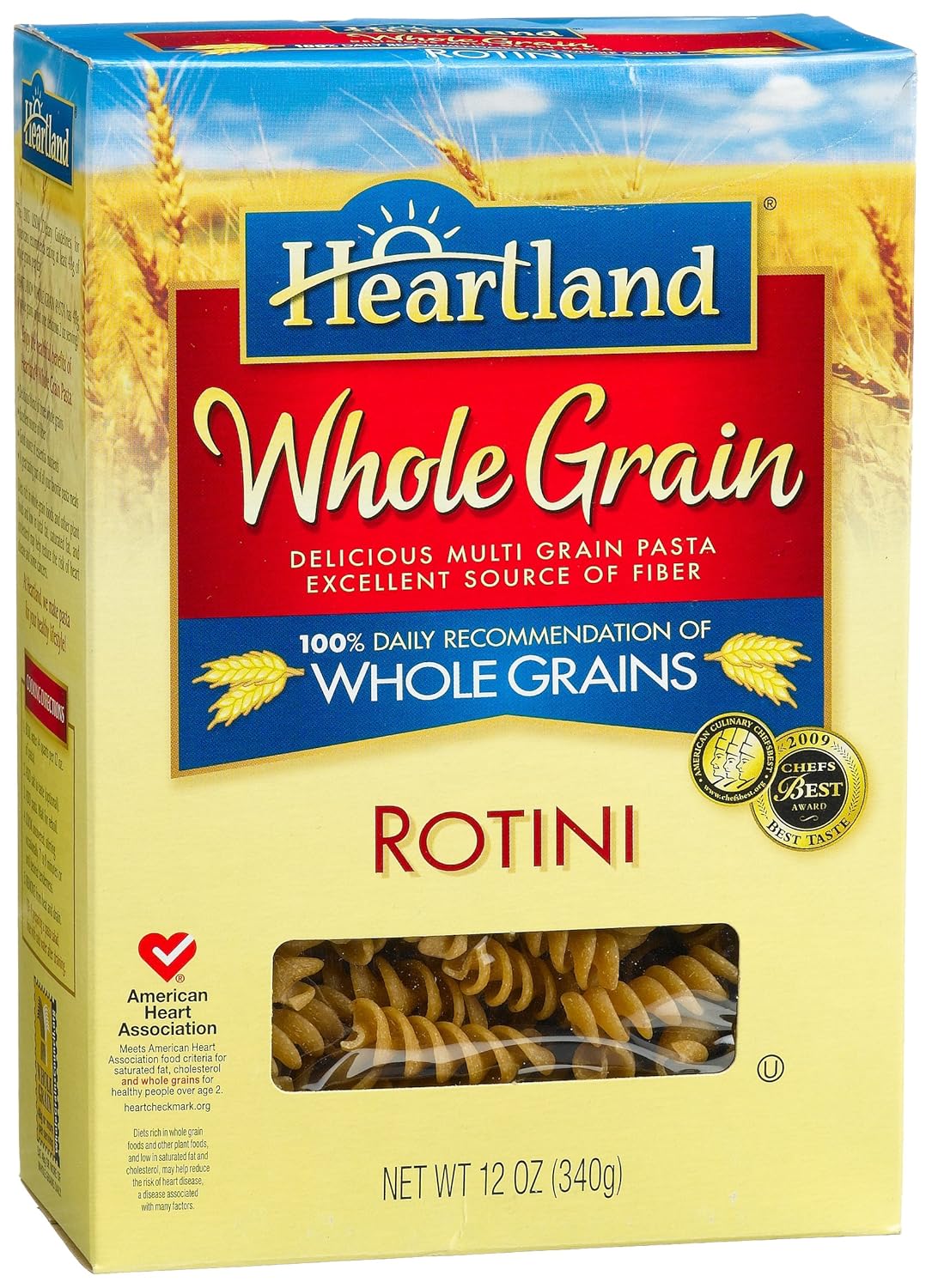 Amazon.com : Heartland Whole Grain Rotini, 12-Ounce Boxes (Pack of 12 ...