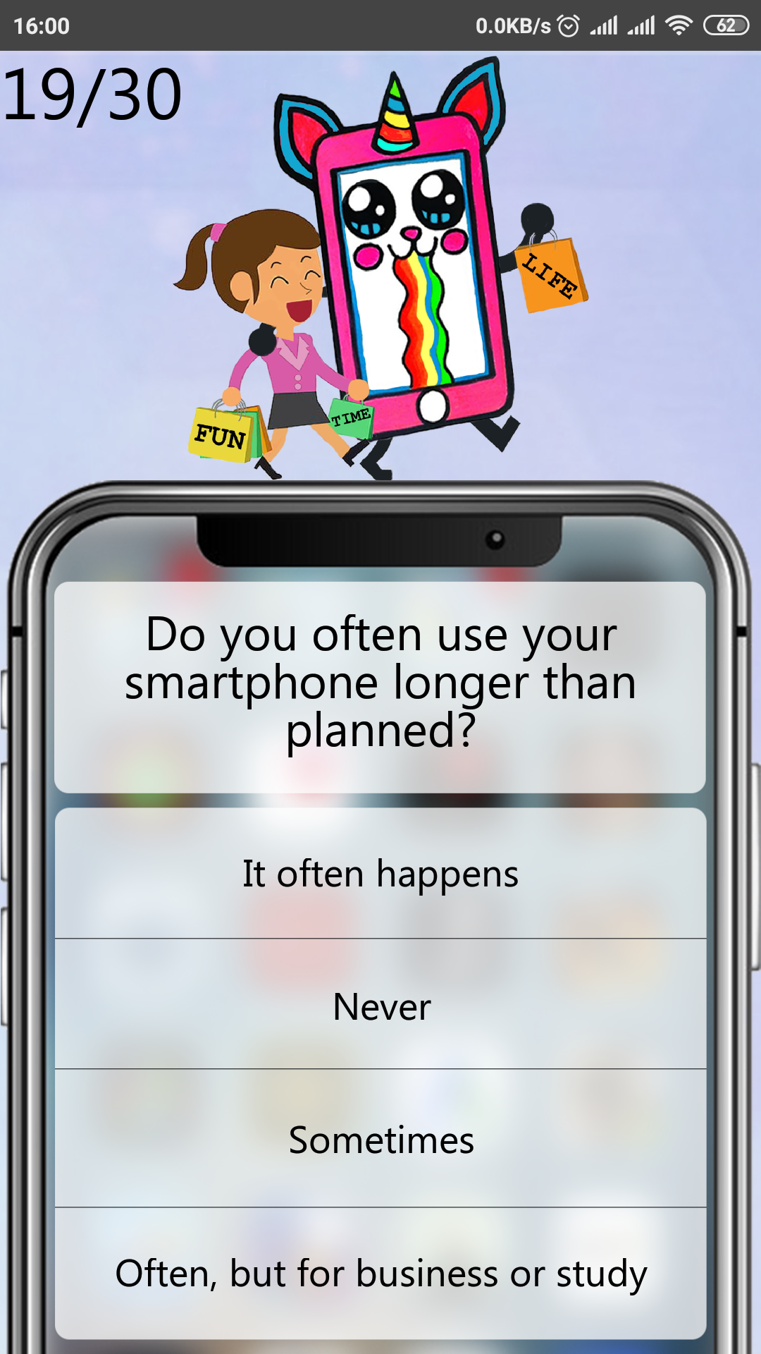 Test smartphone addiction - App on Amazon Appstore