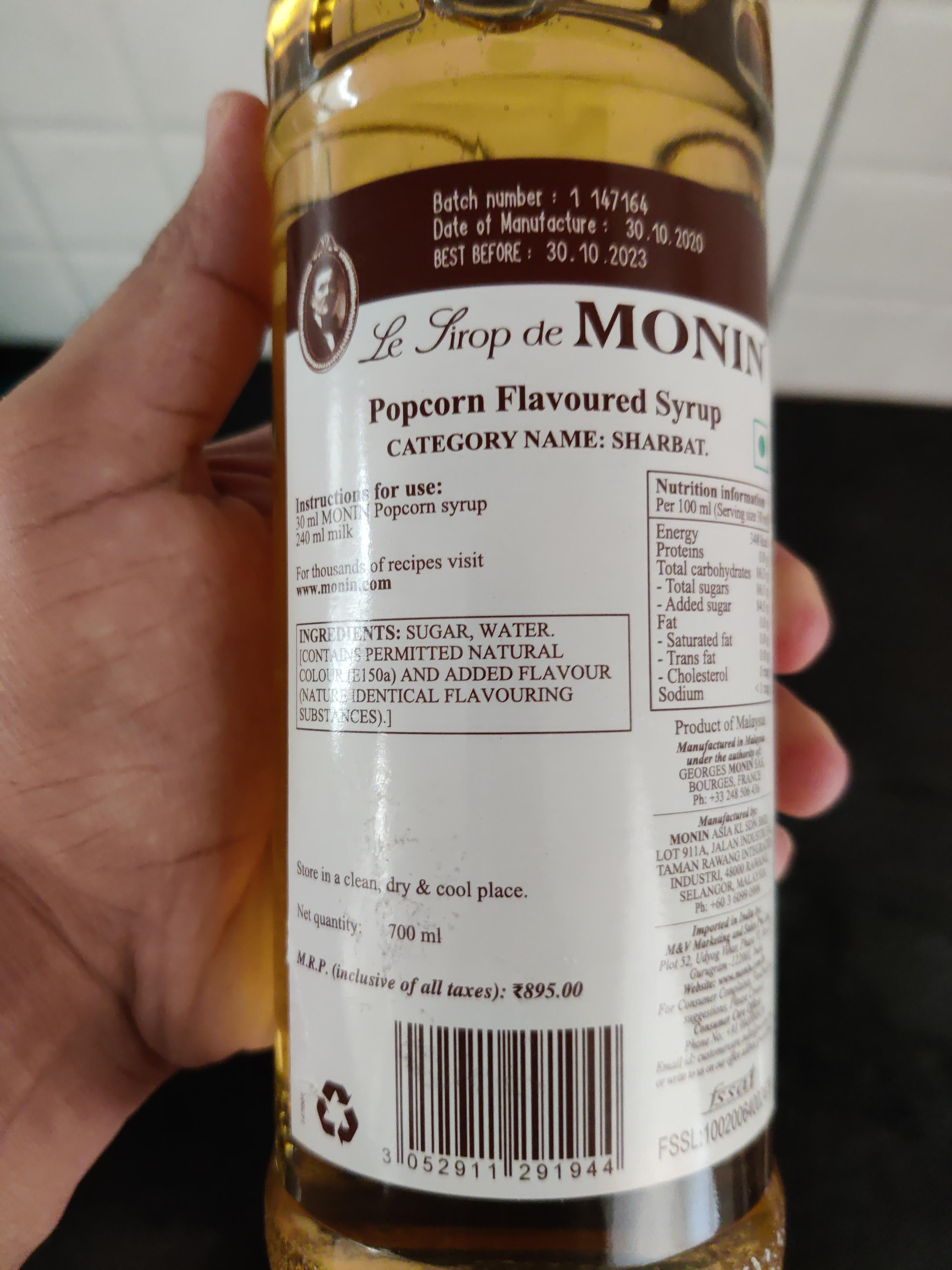 Monin Popcorn Syrup, 700ml : Amazon.in: Grocery & Gourmet Foods