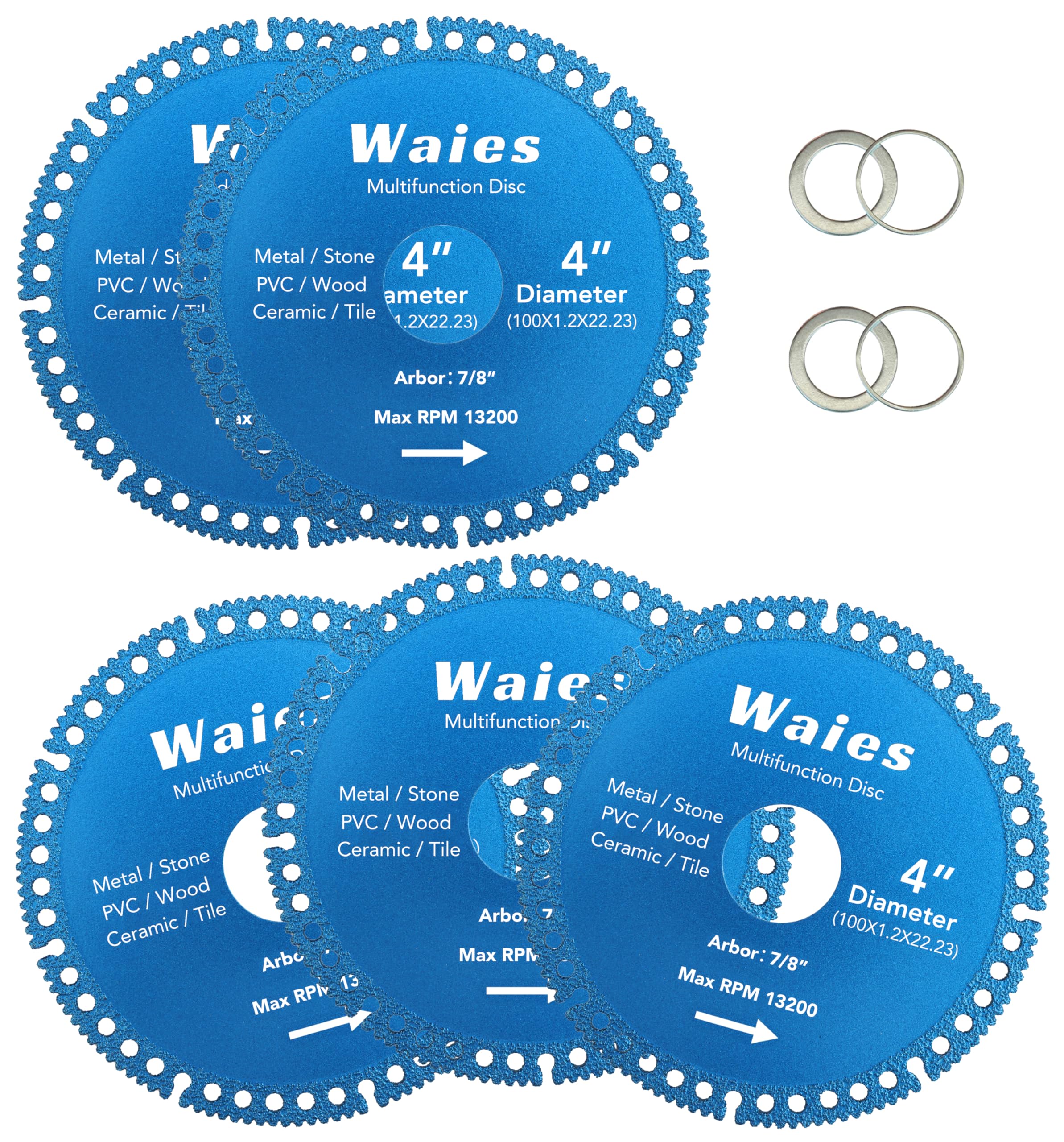 Waies 4 Inch Indestructible disc for Angle Grinders, All Purpose Metal ...