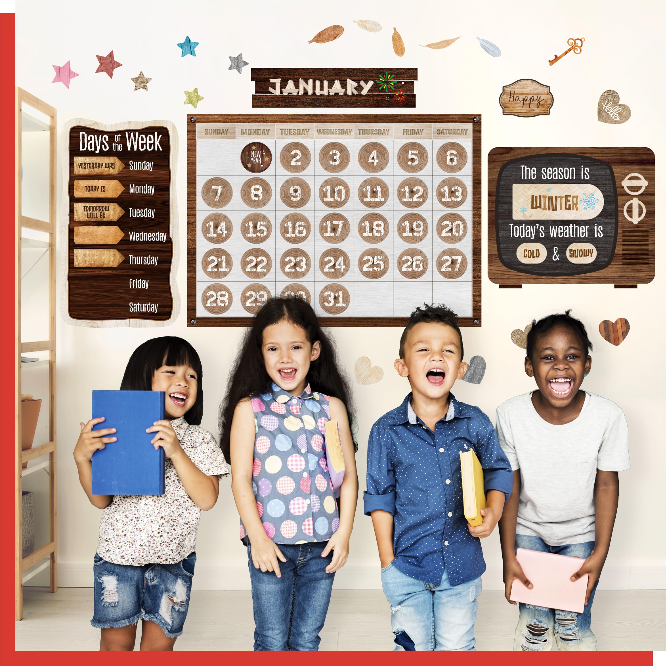 Snapklik.com : 124PCS Calendar Bulletin Board Cutouts, Season/Weather ...