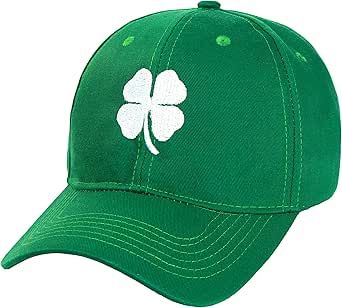 Amazon.com: St. Patrick's Day 4 Leaf Clover Baseball Hat Adjustable ...