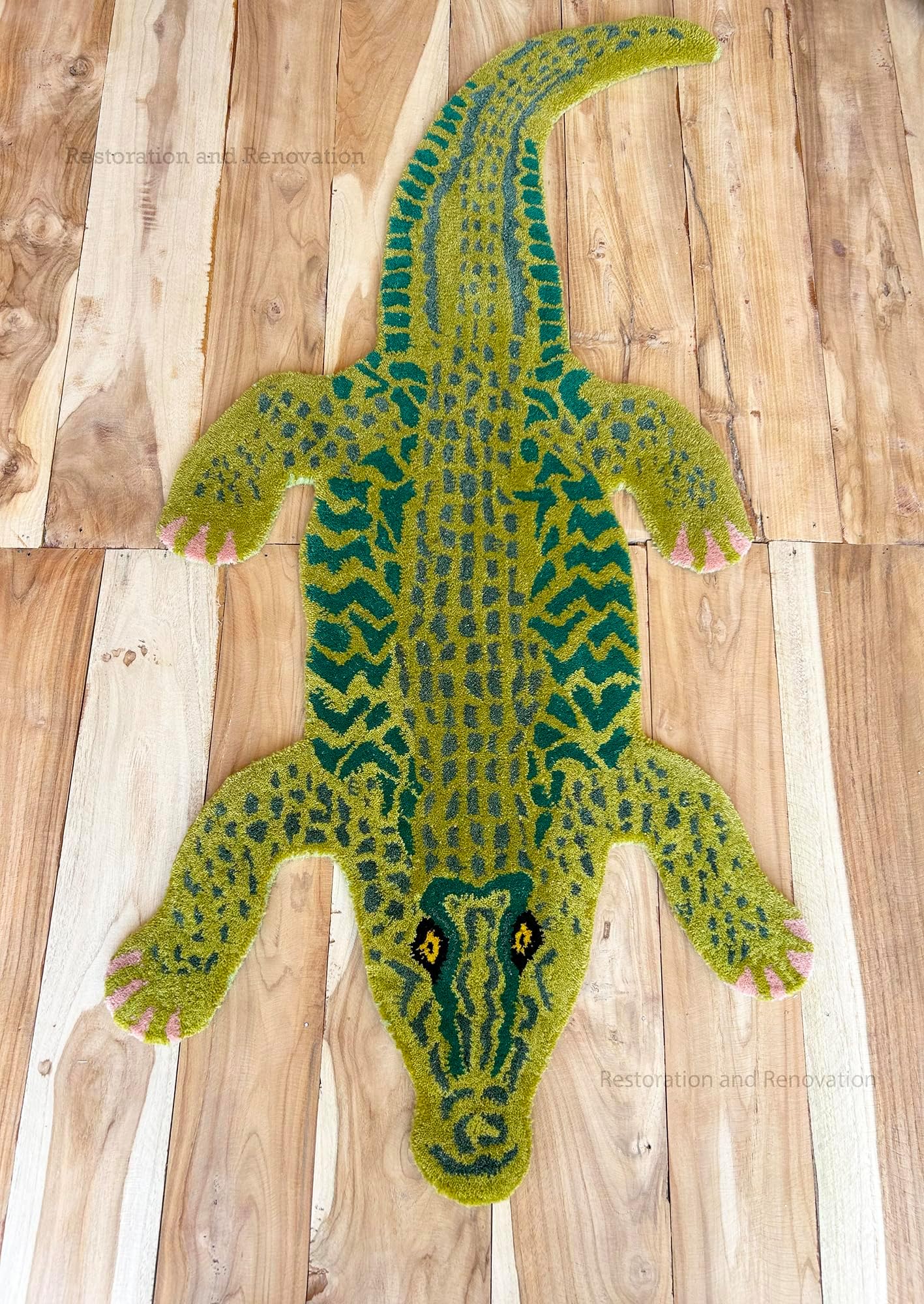 Amazon.com: Restoration and Renovation Crocodile Wool Area Rug ...