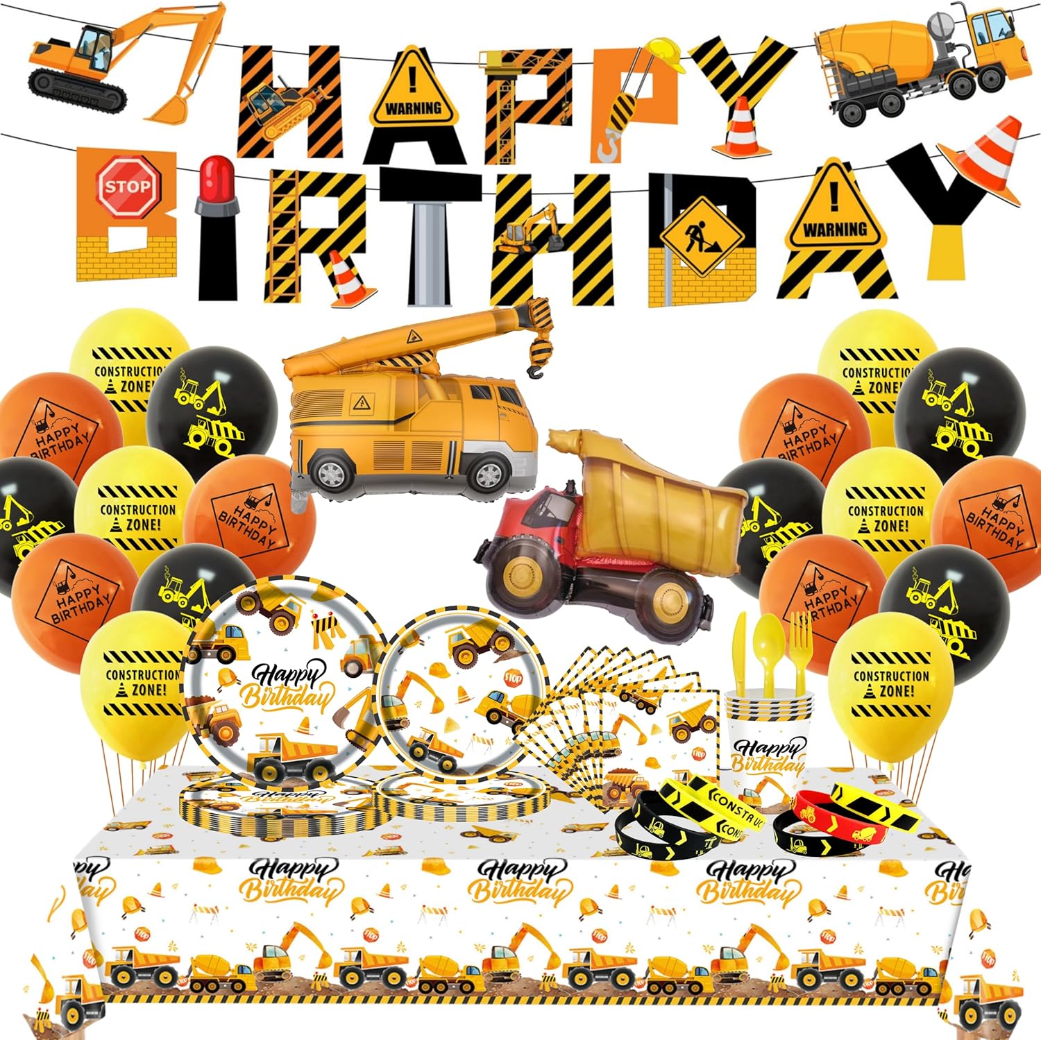 145Pieces Construction Birthday Party Australia | Ubuy