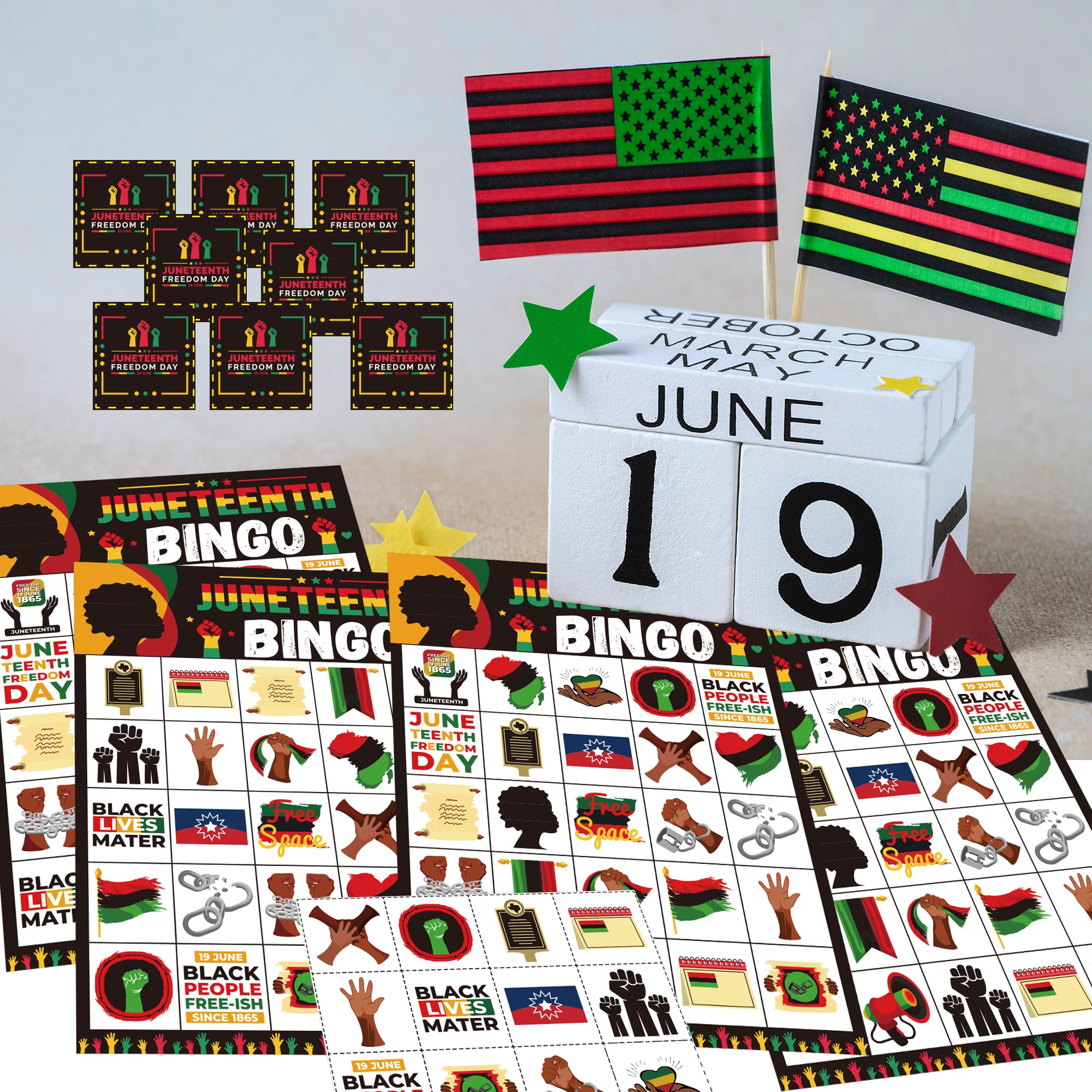 Snapklik.com : ViLeo Juneteenth Bingo Game Juneteenth Party Games