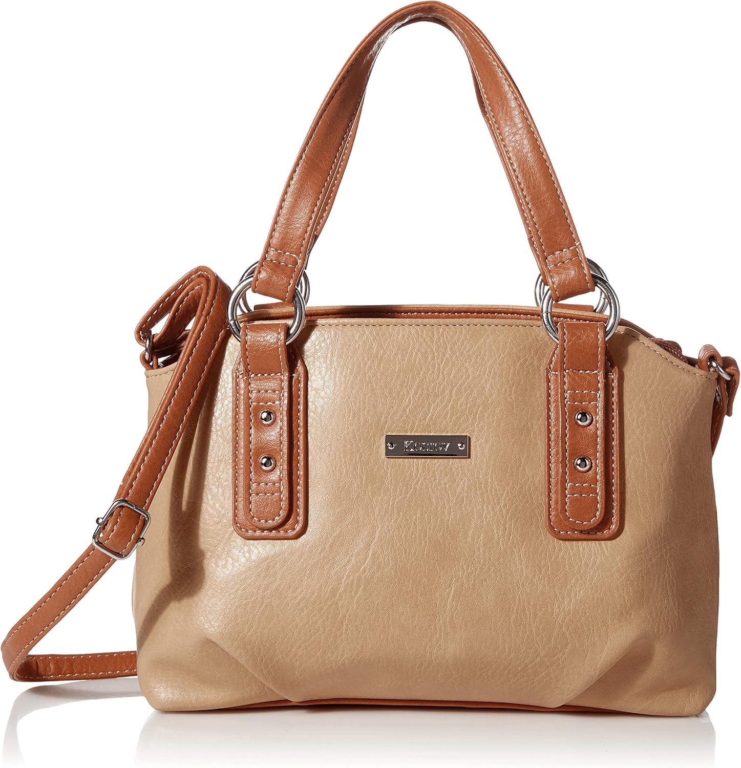 Amazon.com: Koltov Olivia Satchel, Wheat/Cognac : Clothing, Shoes & Jewelry