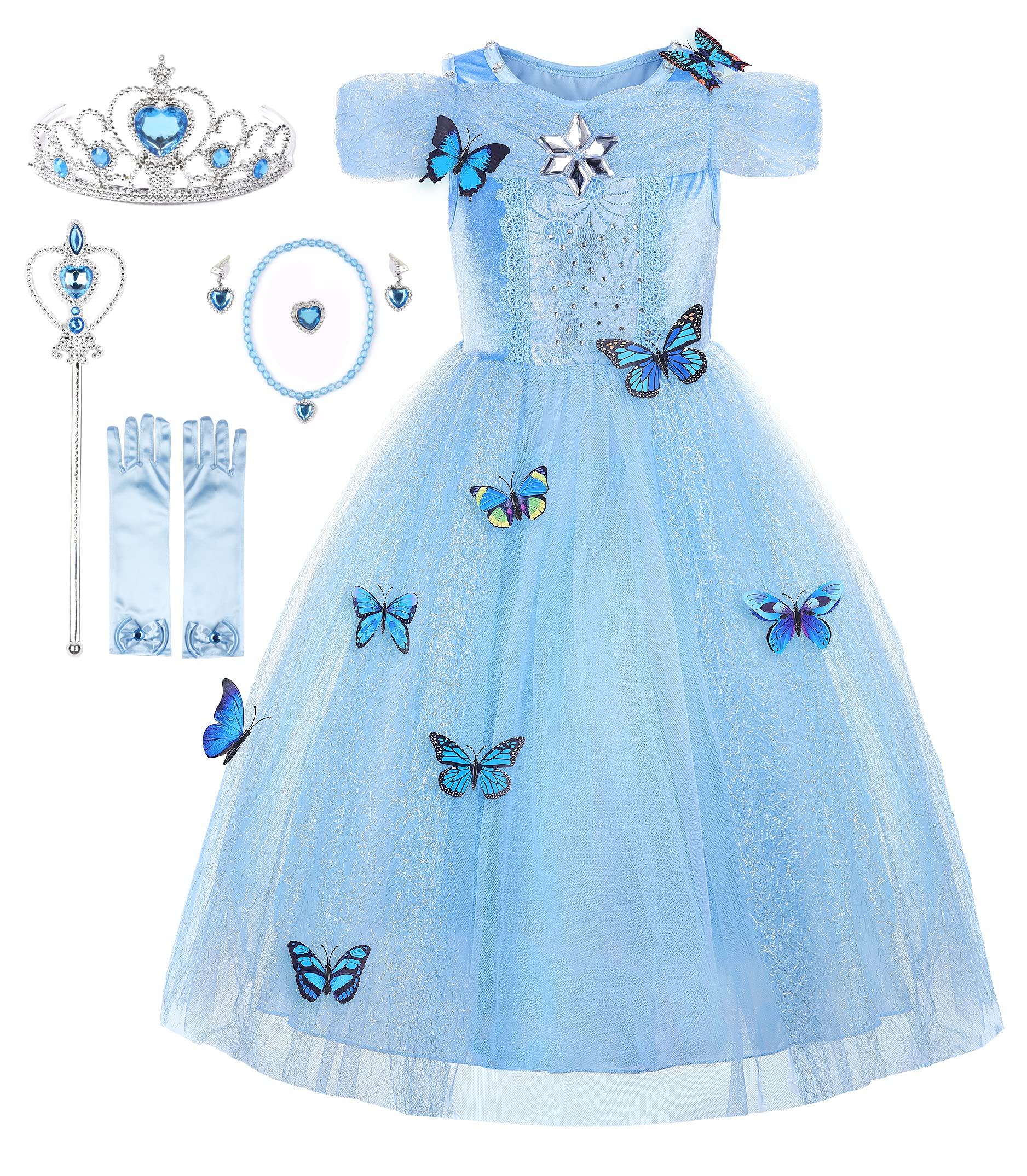 Melaura Girls Butterfly Princess Dress Flower Girls Birthday Halloween ...