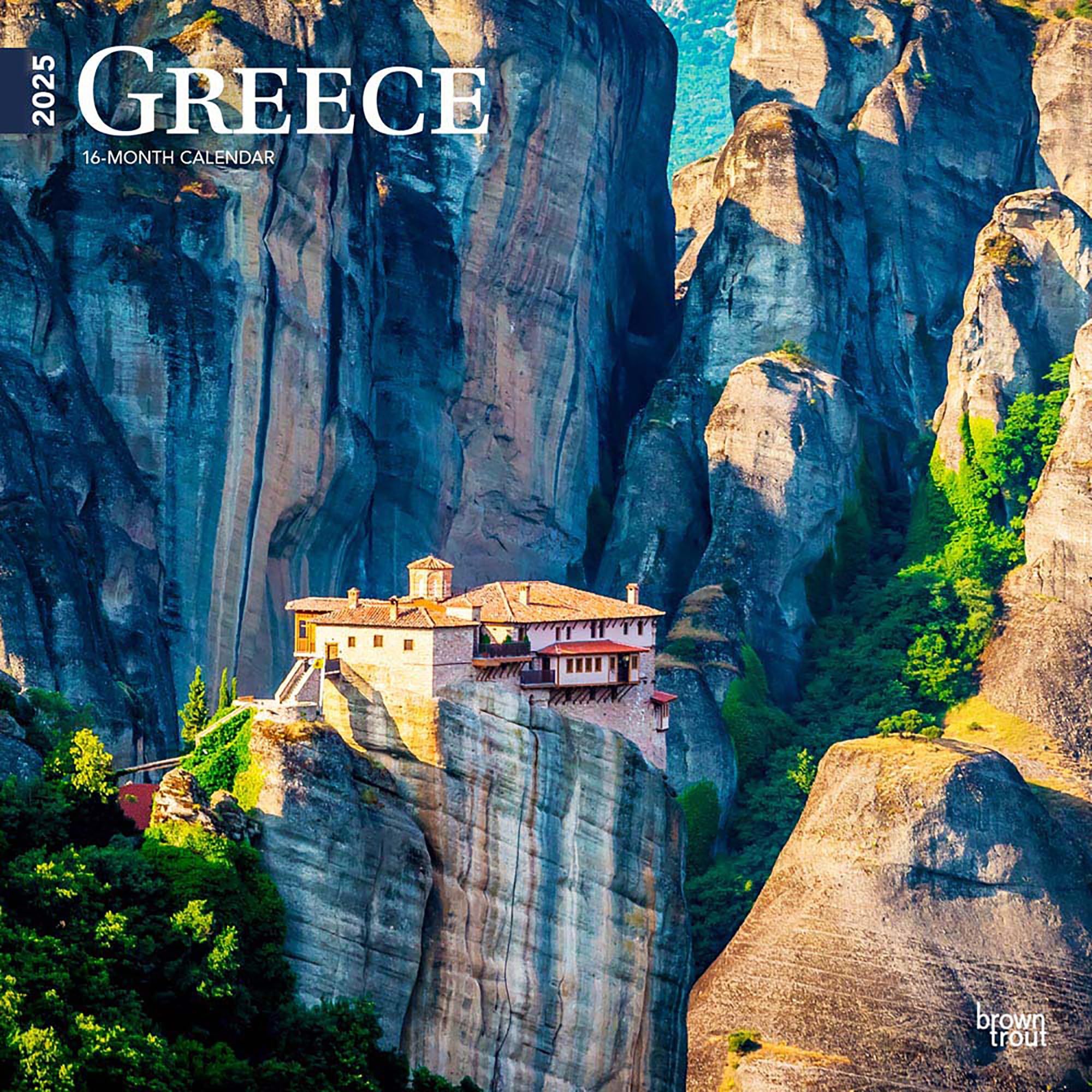 Greece | 2025 12 x 24 Inch Monthly Square Wall Calendar | Plastic-Free ...