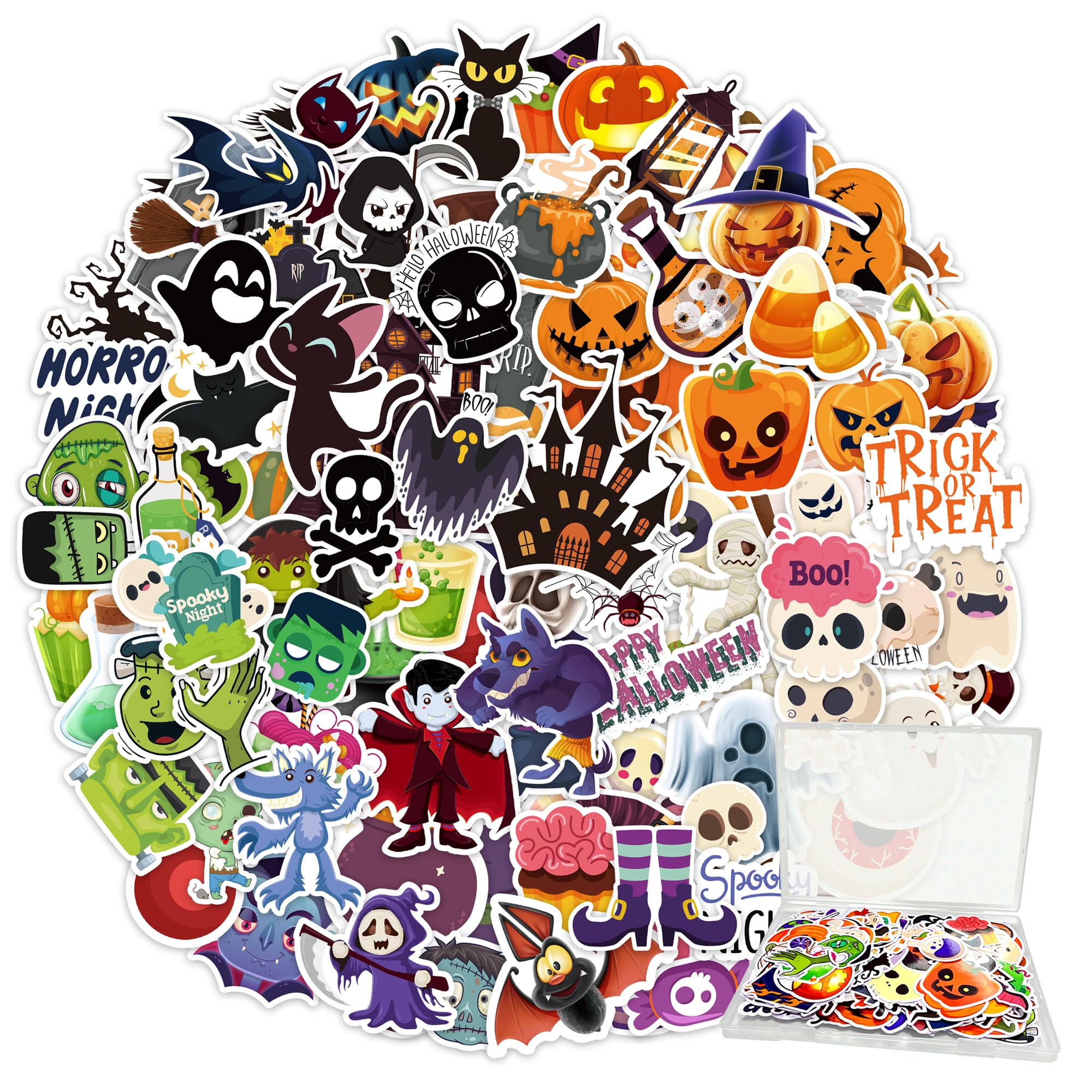 Amazon.com: LINAYE 300PCS Halloween Stickers Non-Repeating Waterproof ...