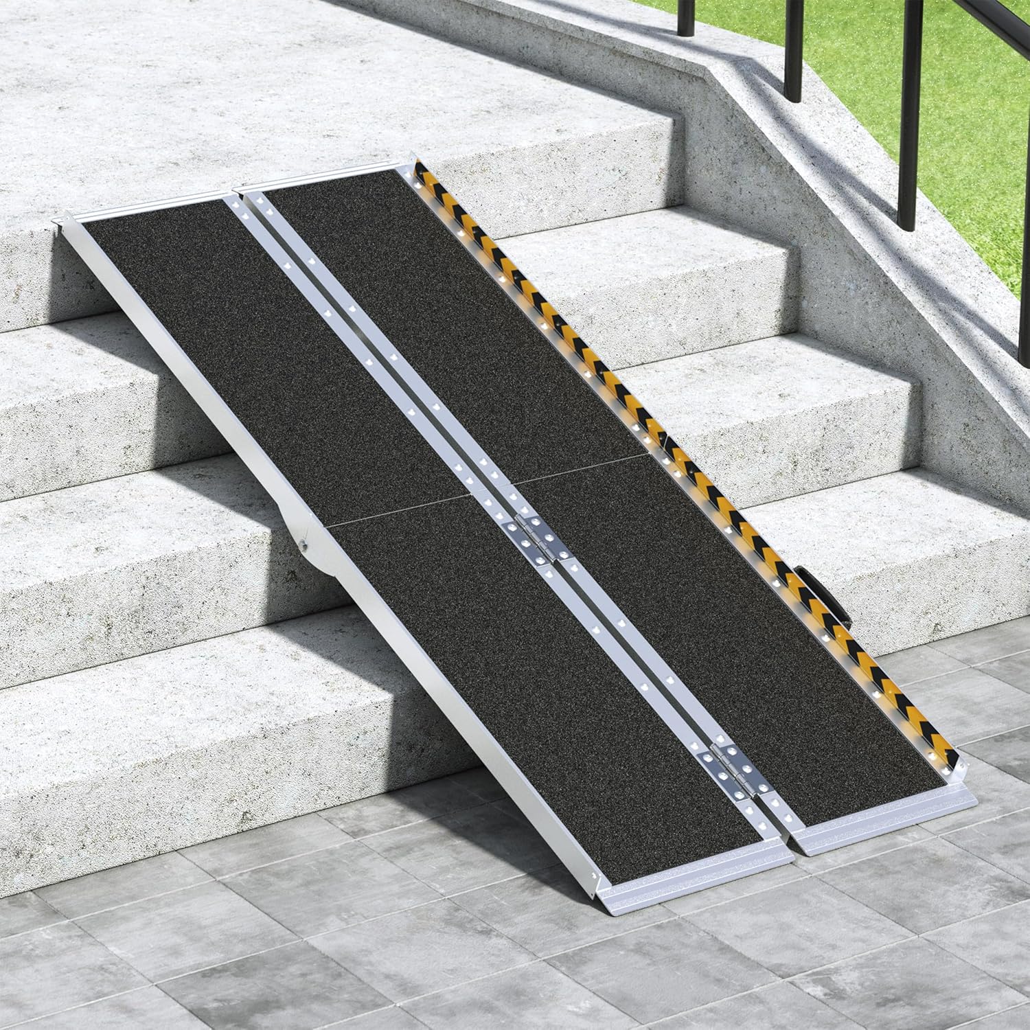Houseables Wheelchair Ramp, Portable Ramps for Steps, 6FT, Aluminum ...