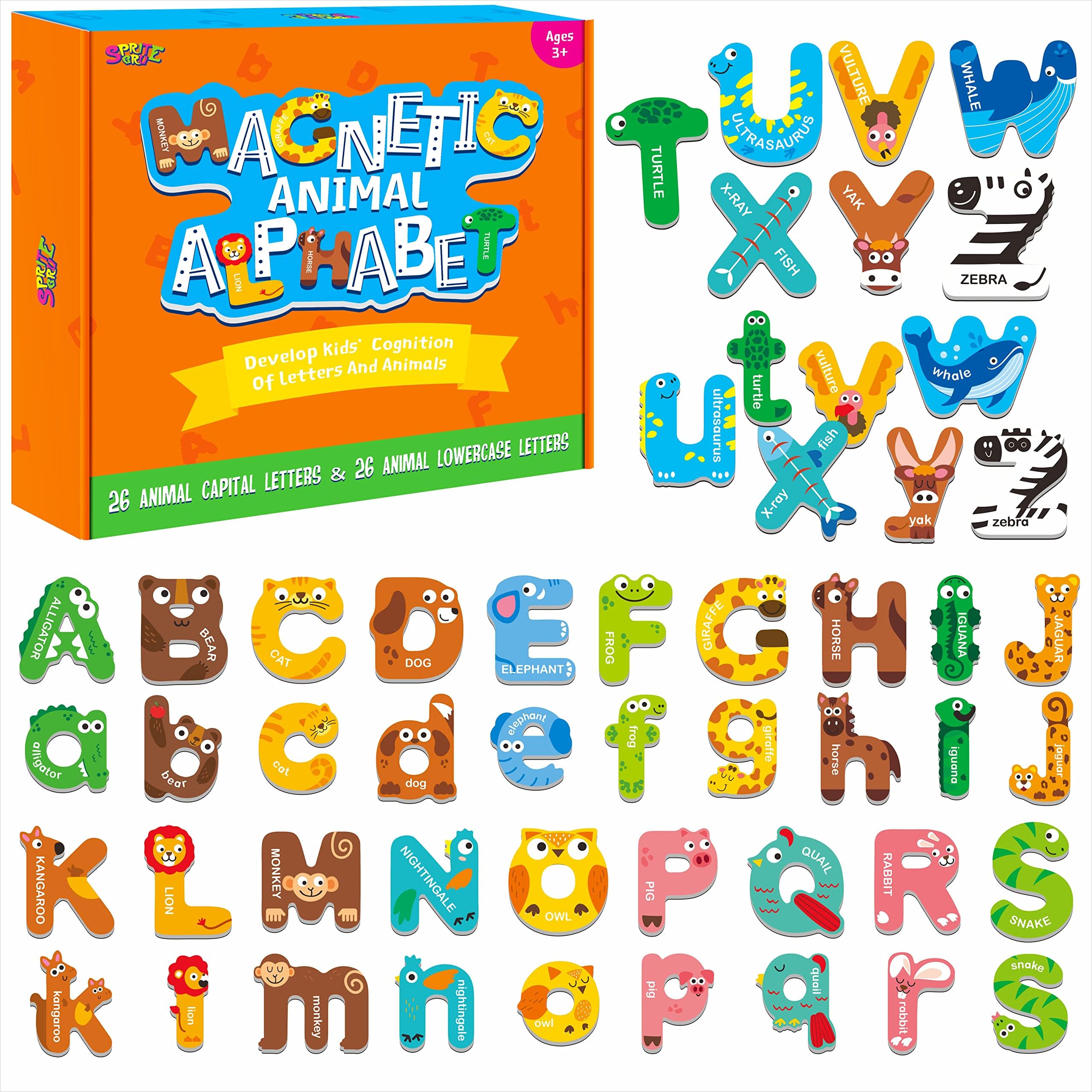 Amazon.com: JoyCat Wooden Thick Alphabet Magnets for Toddlers Fridge ...