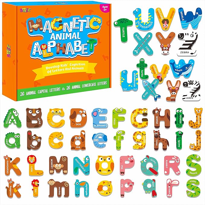 Amazon.com: 52 Magnetic Alphabet, 26 Uppercase & 26 Lowercase Letters ...