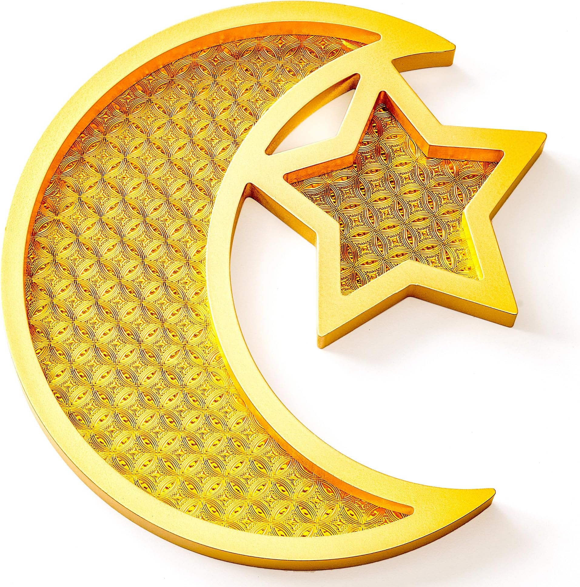 Amazon.com: 2 Pcs Eid Mubarak Moon Star Dinner Plate Tray Ramadan ...