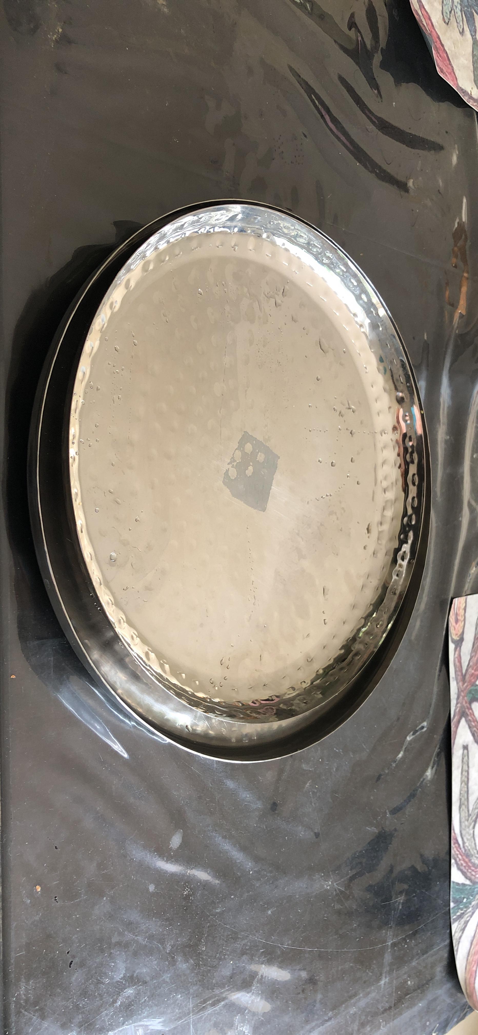 Buy coconut Stainless Steel Hammered Apple Kumcha/Thali - Dinner Plates ...